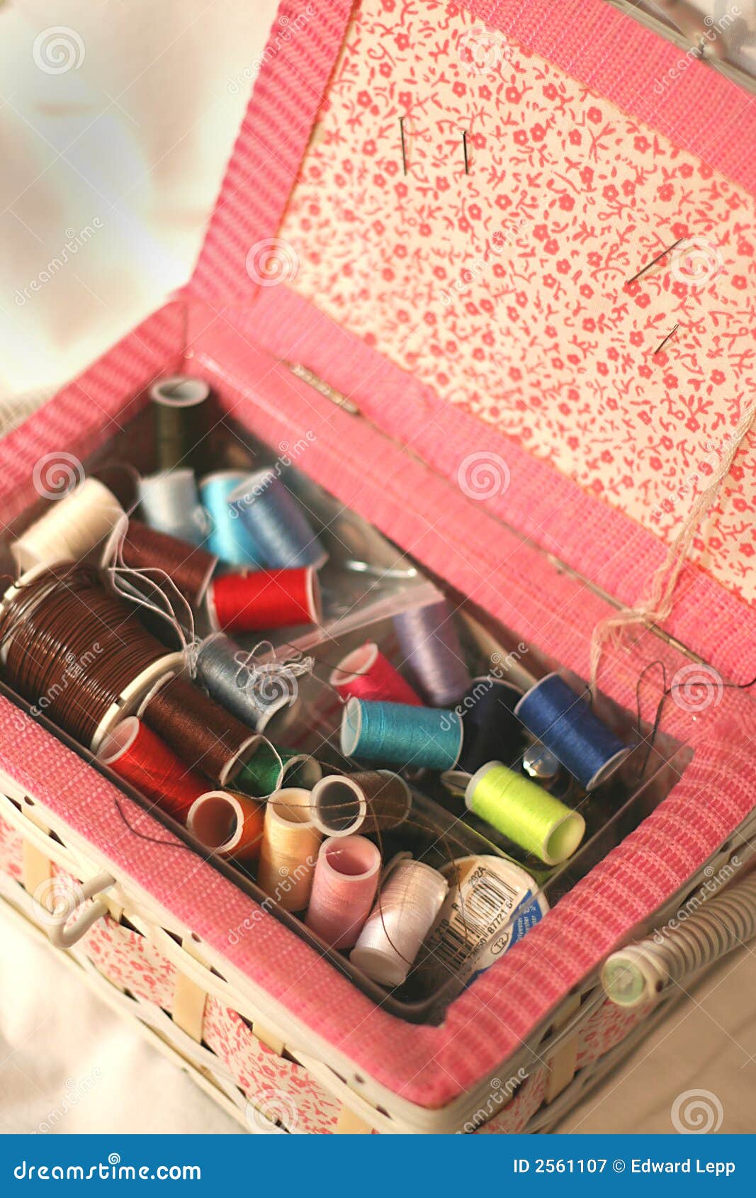Thread Basket 3 stock image. Image of colors, basket, pink - 2561107