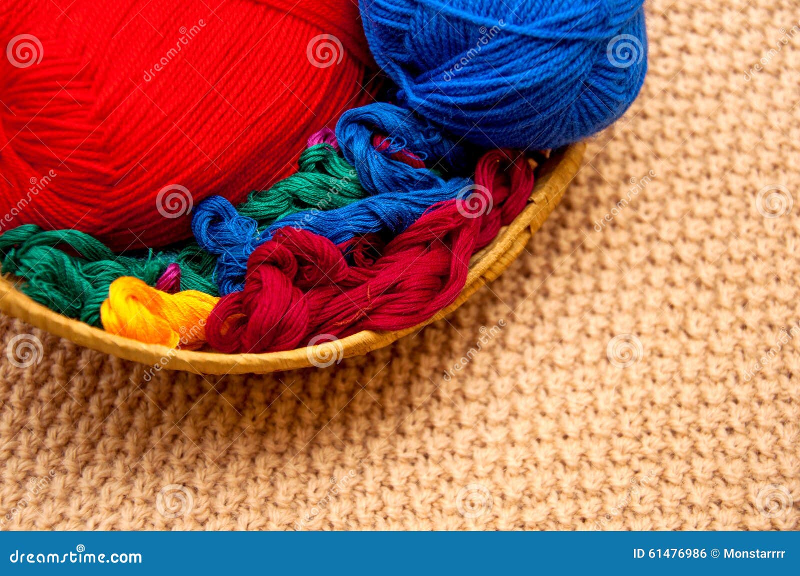 Thread in a Basket and Thread Balls Stock Photo - Image of leisure ...
