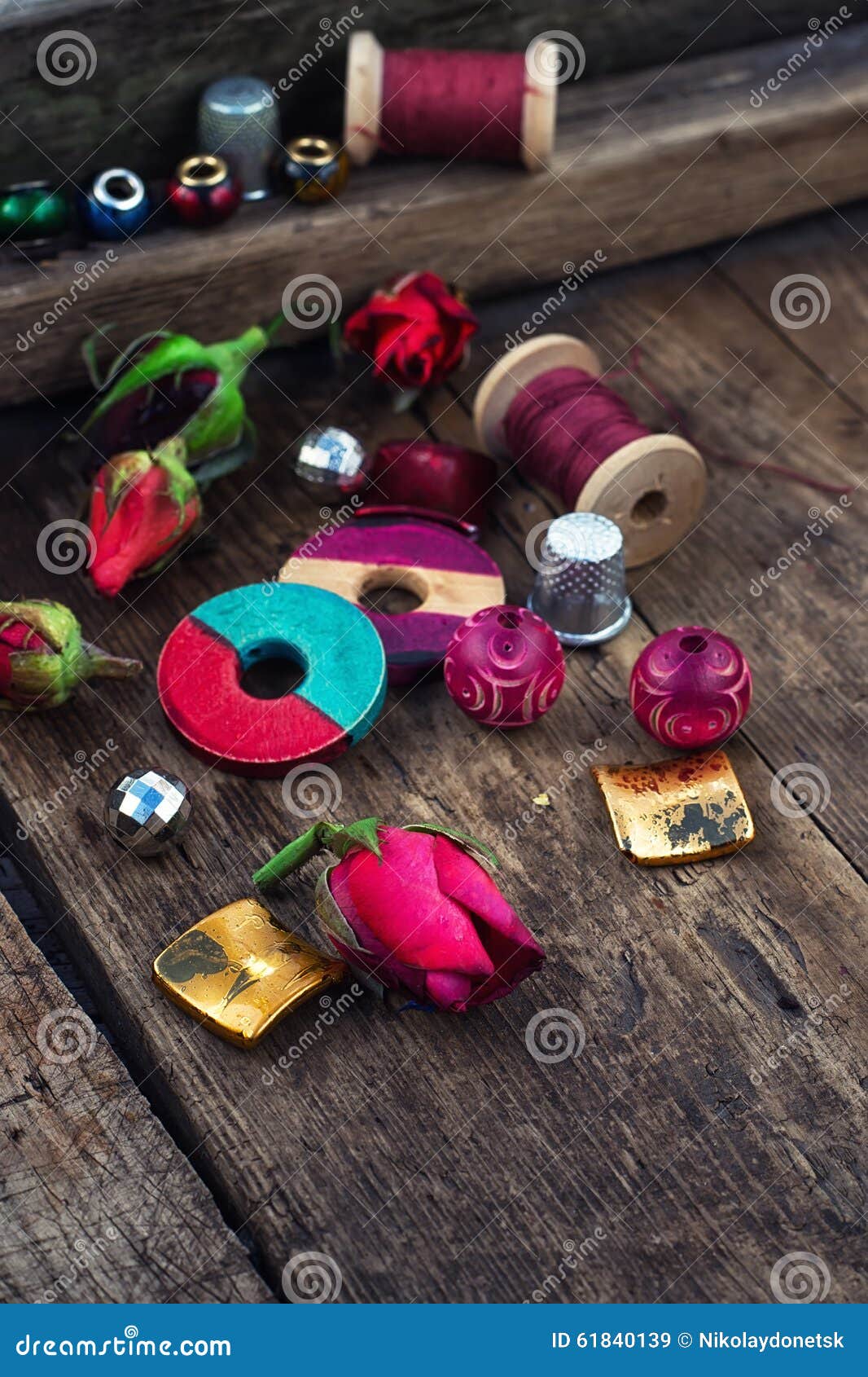 Thread with Beads for Needlework Stock Image - Image of tailoring ...