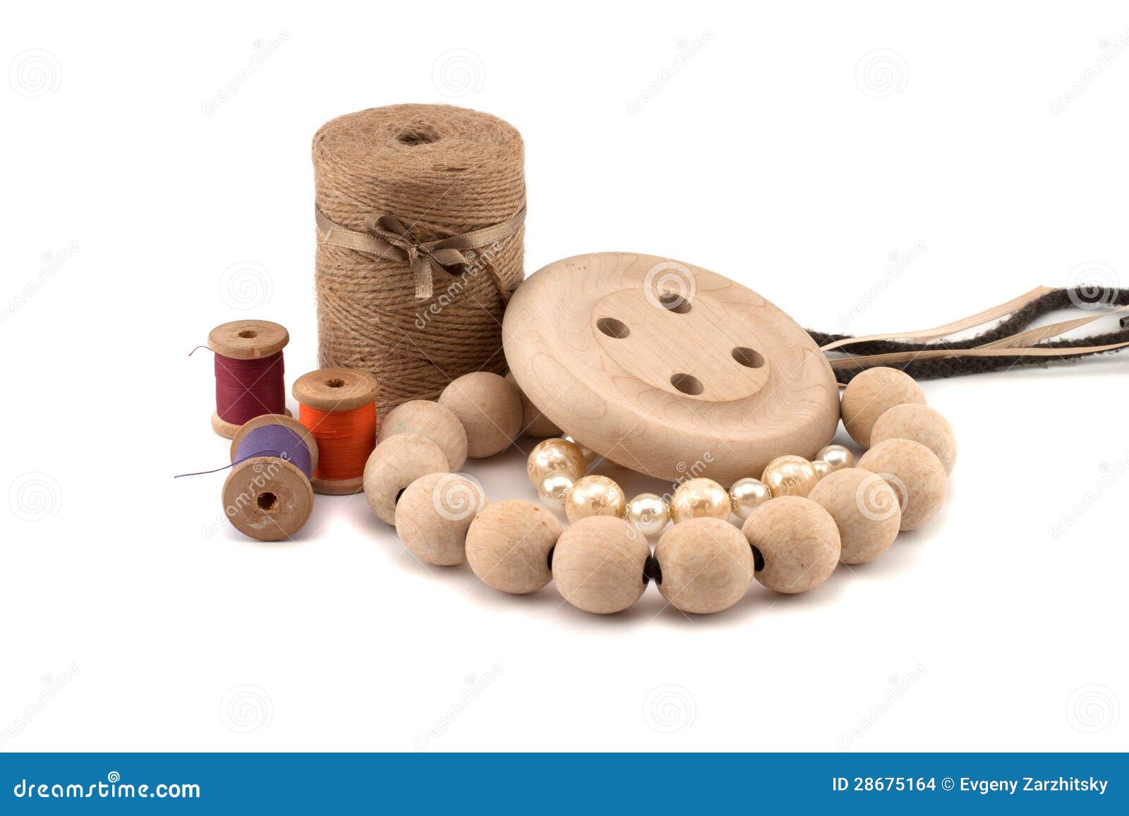 Thread Beads and Wooden Buttons Stock Photo - Image of making, design ...