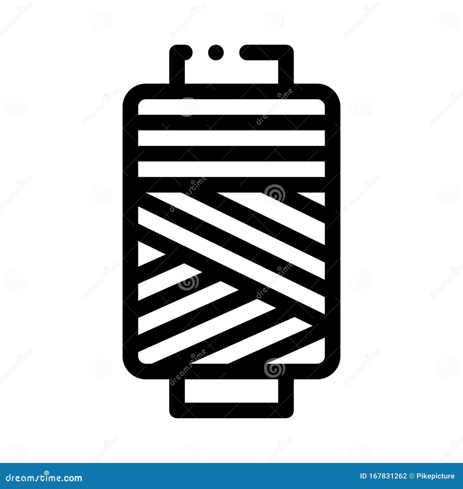 Thread Bobbin Icon Vector Outline Illustration Stock Vector