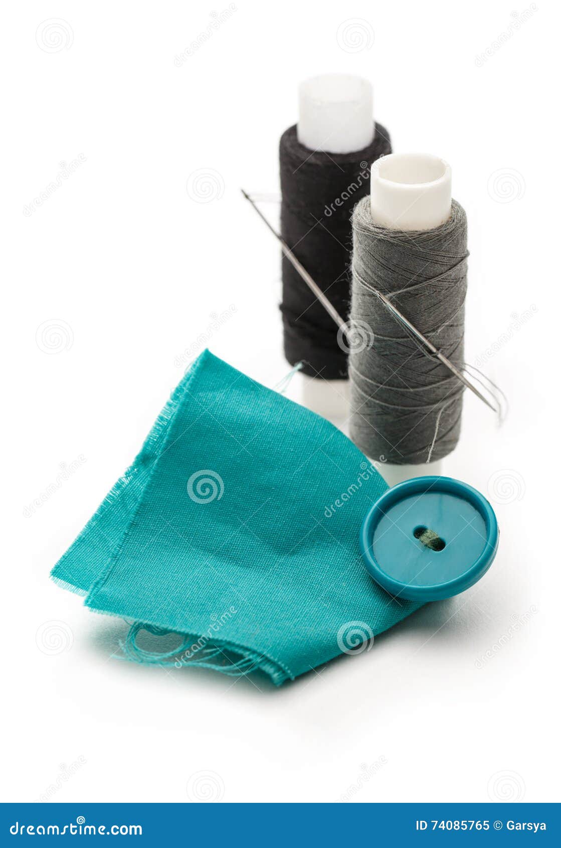 Thread bobbins and needles stock image. Image of spool - 74085765