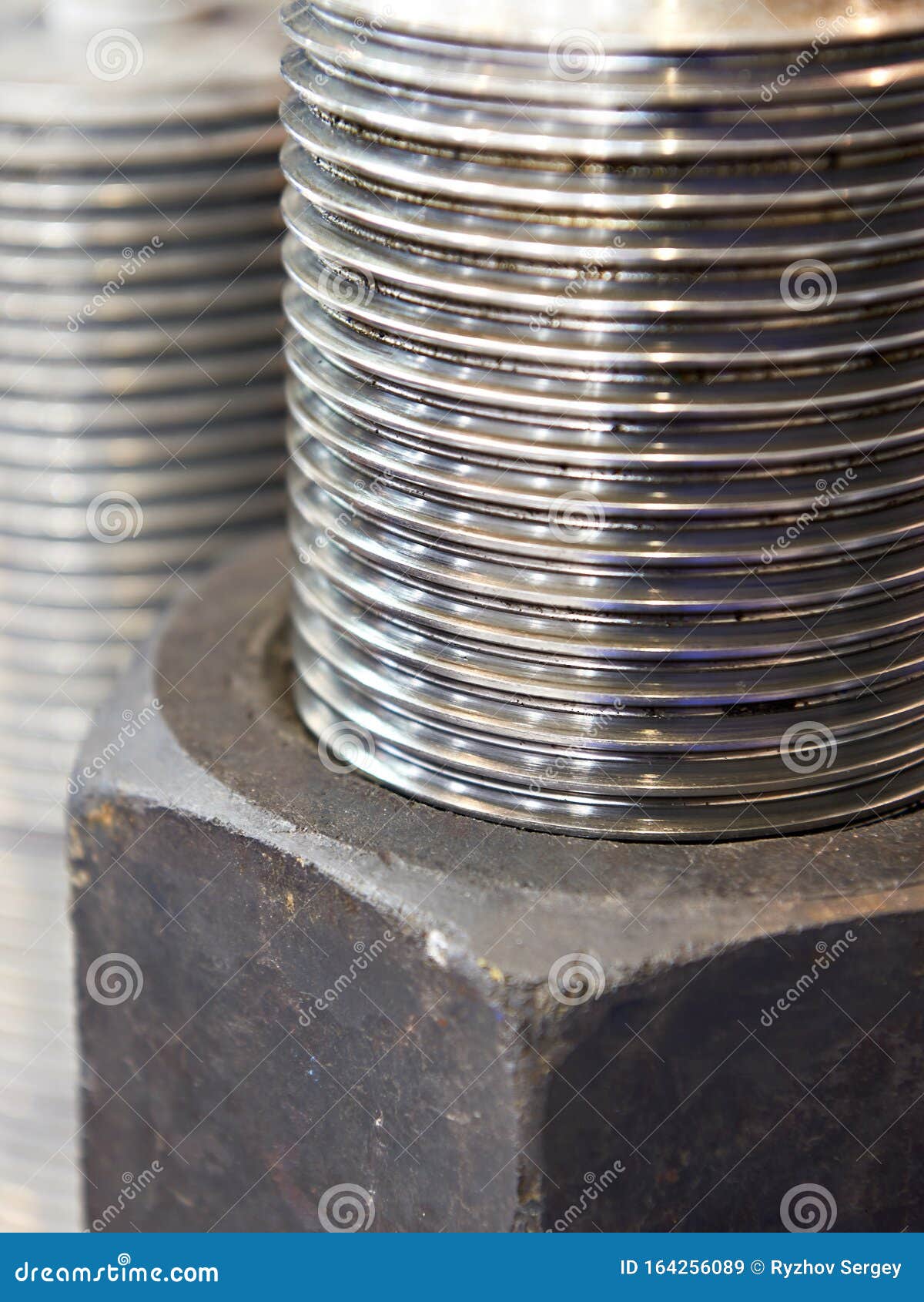 Thread of bolt and nut stock image. Image of connection - 164256089