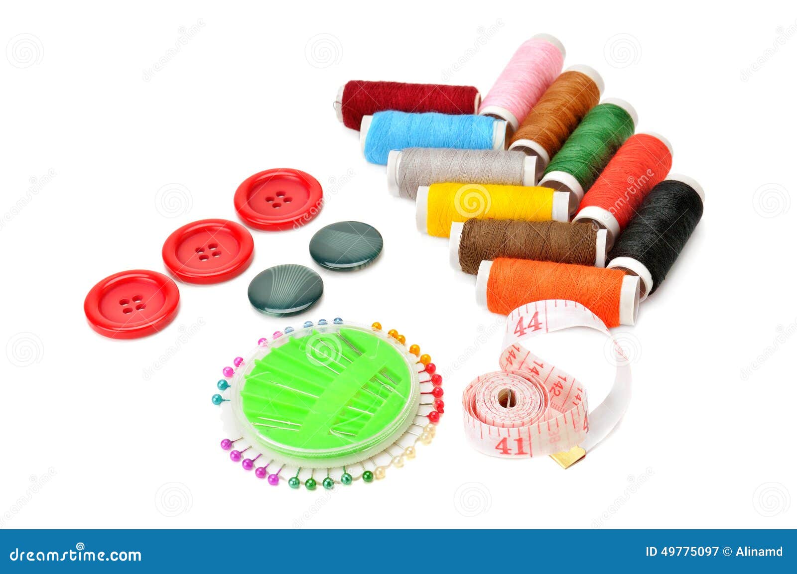 Thread and buttons stock image. Image of color, coil - 49775097