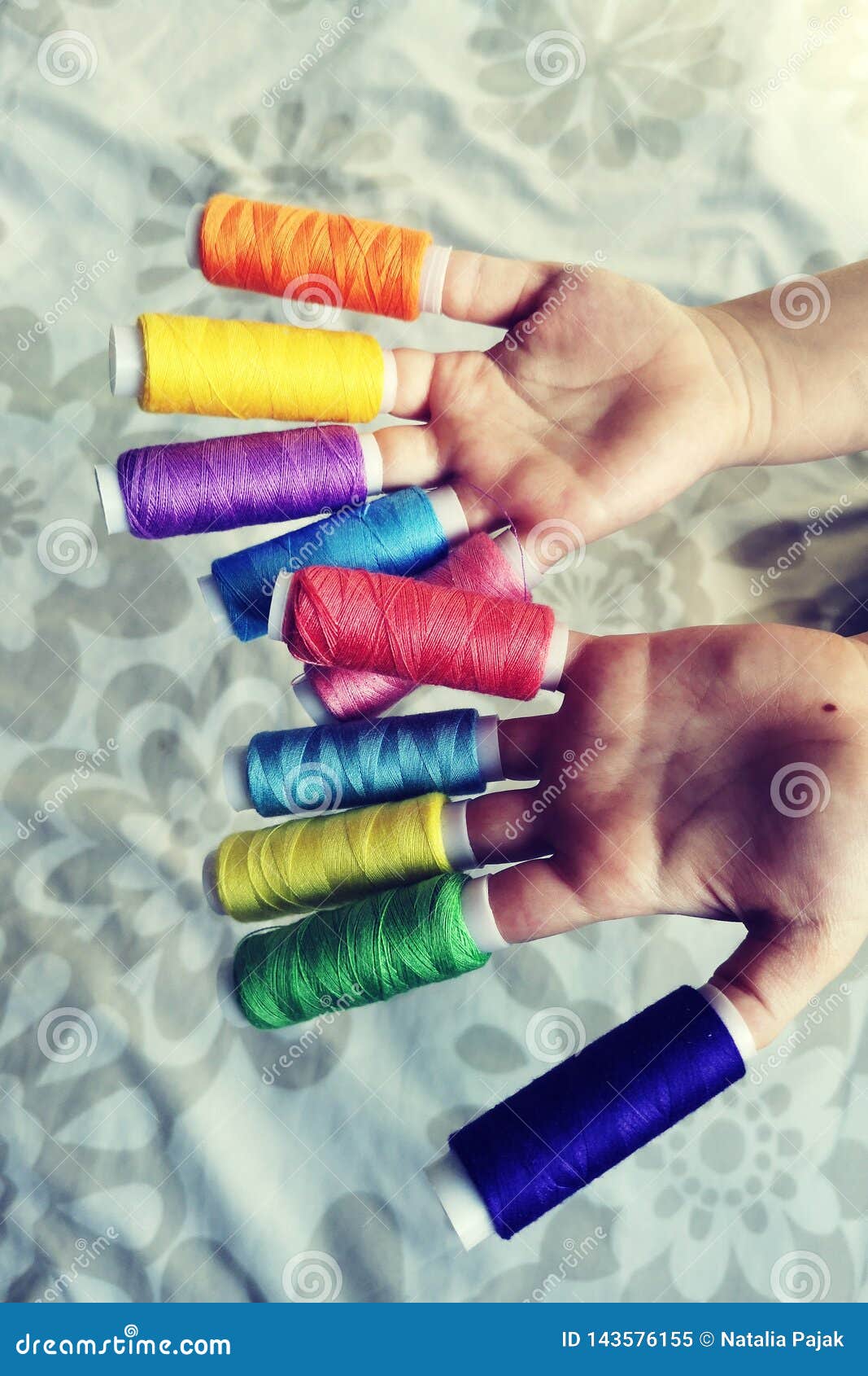 Thread. Hands Full of Colours Stock Image - Image of hand, thread ...