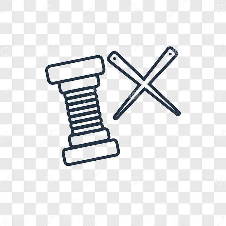 Thread Concept Vector Linear Icon Isolated on Transparent Background ...