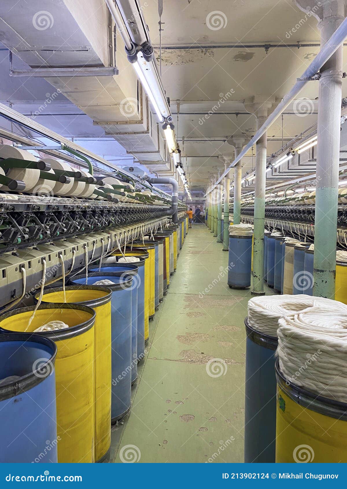 Barrels of Raw Materials Textile Factory, Recycling Old Clothes Stock ...