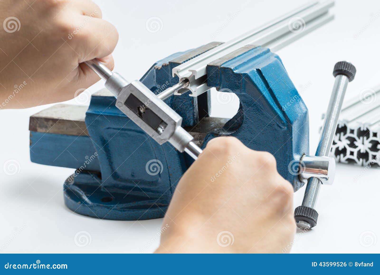 Thread Cutting with a Vise and Taps Stock Photo - Image of aluminum ...