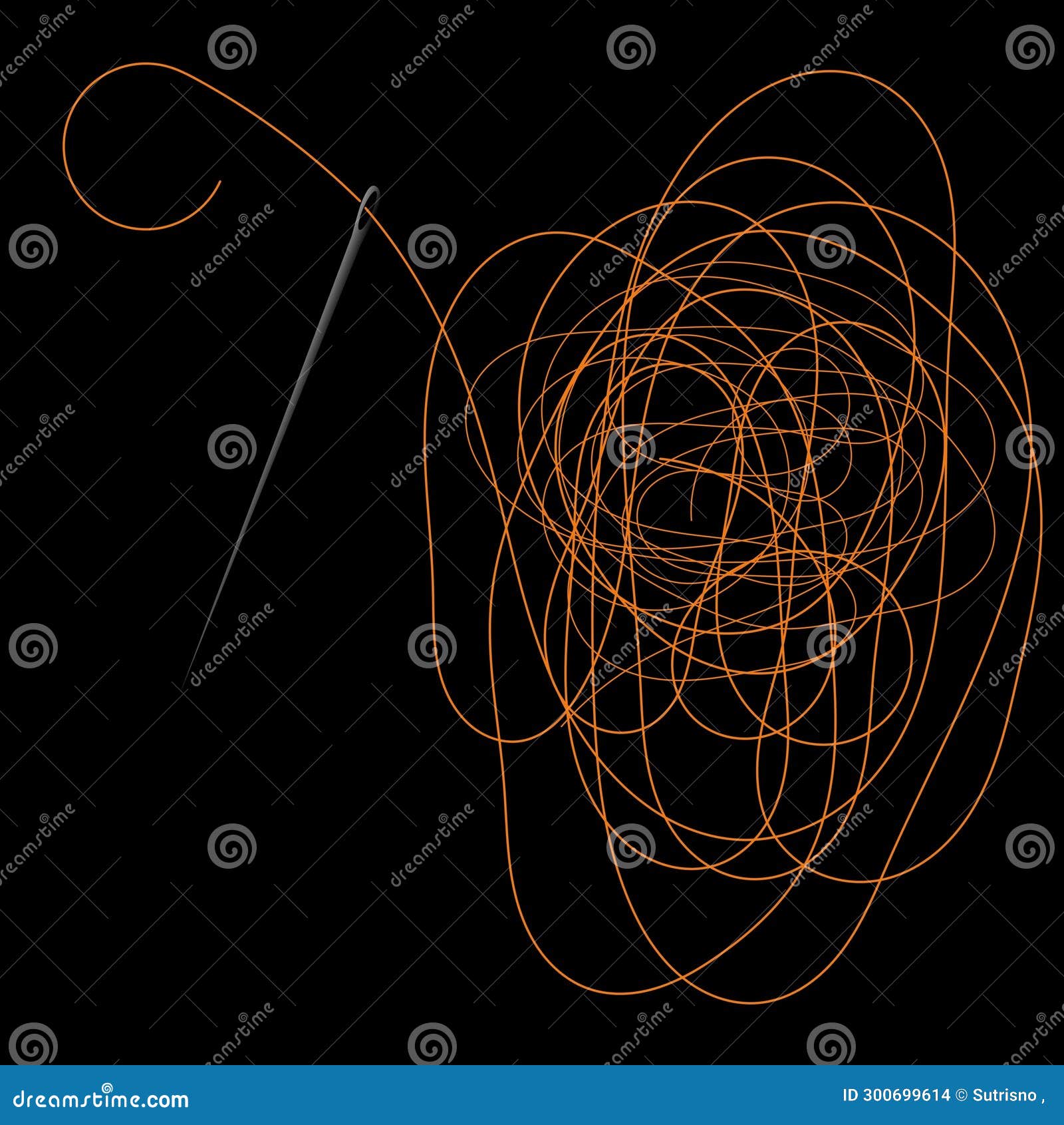 Thread Enters the Eye of a Needle in Vector Stock Illustration ...