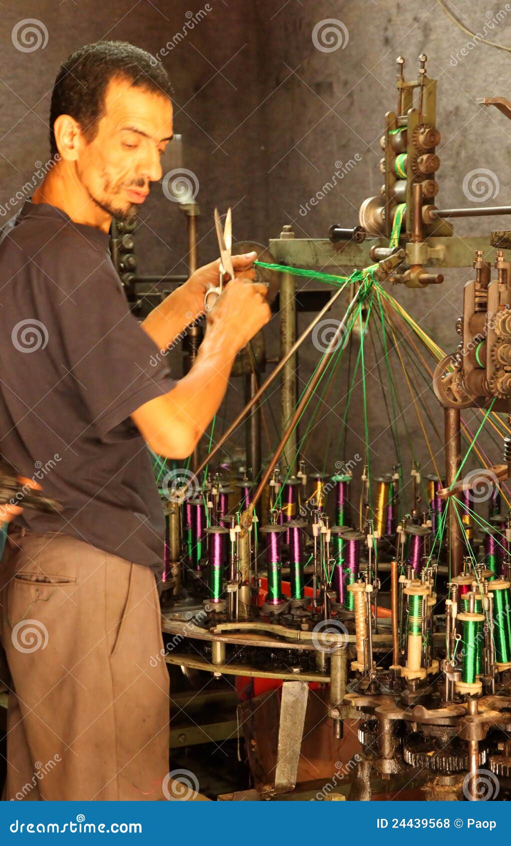 Thread factory worker editorial stock photo. Image of full - 24439568