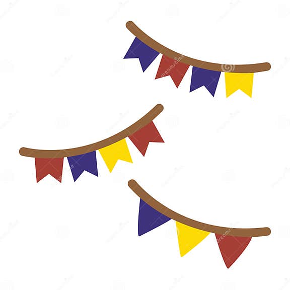 Thread with Flags, Vector Illustration Stock Vector - Illustration of ...