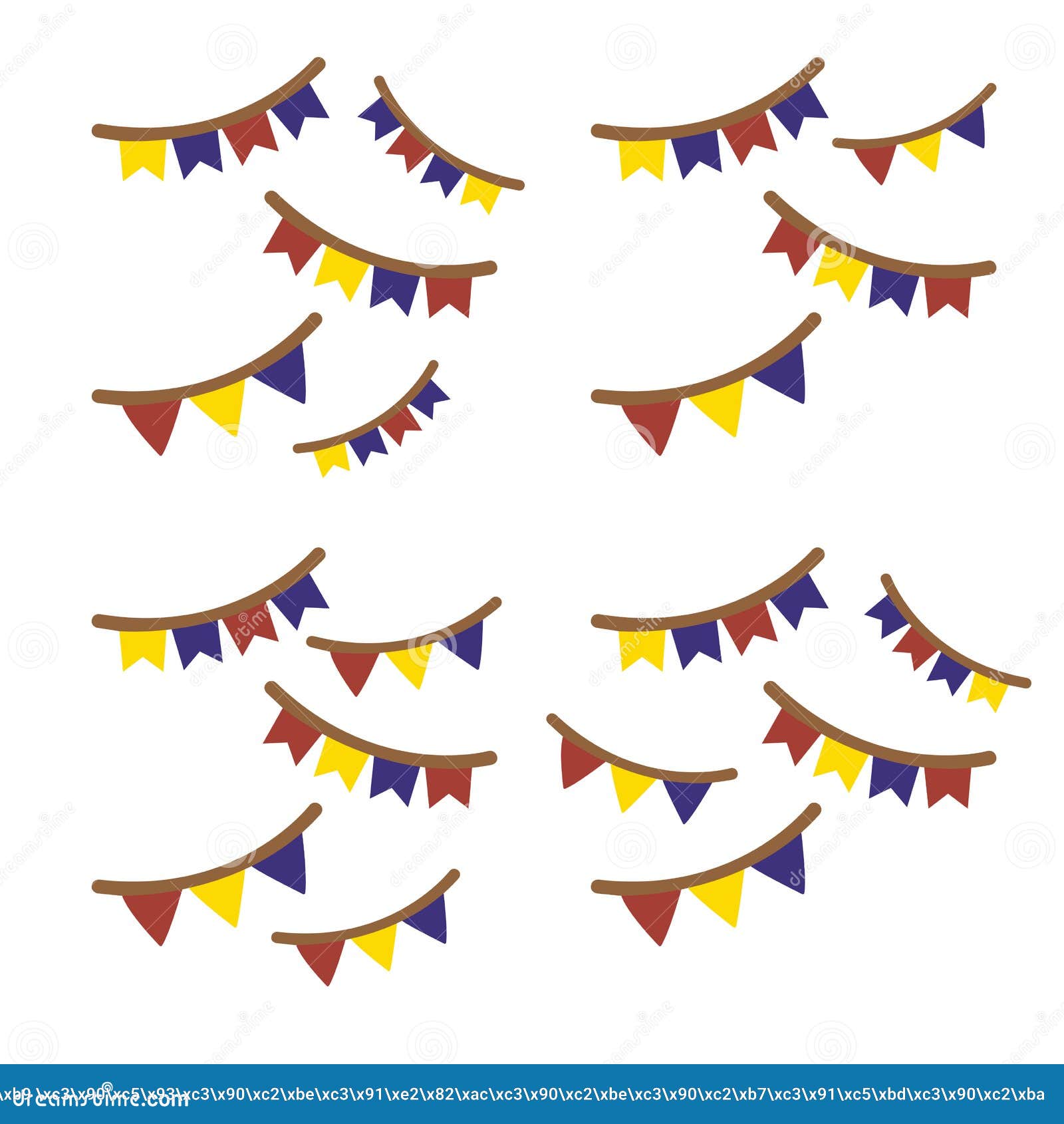 Thread with Flags, Vector Illustration Stock Vector - Illustration of ...