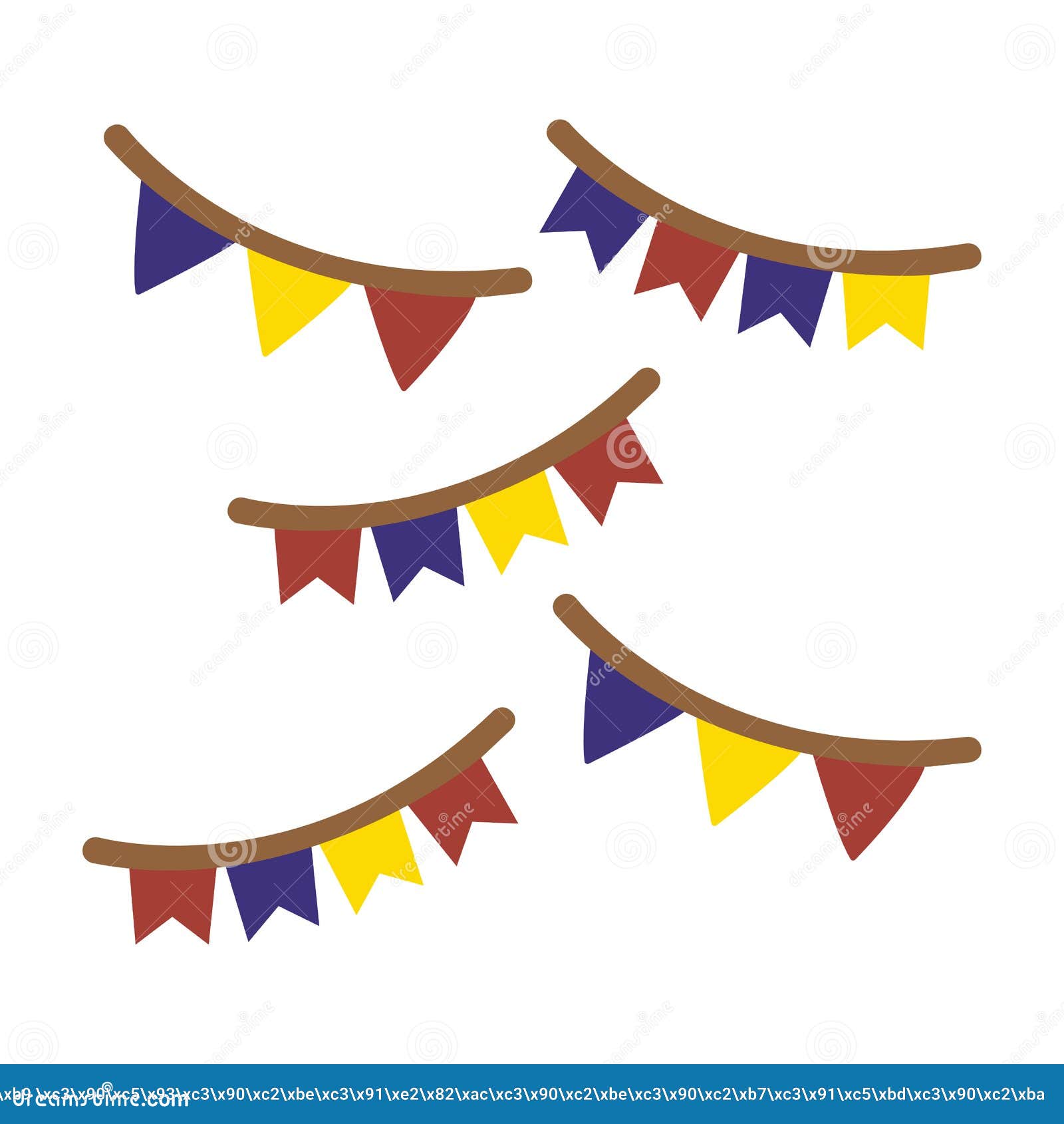 Thread with Flags, Vector Illustration Stock Vector - Illustration of ...