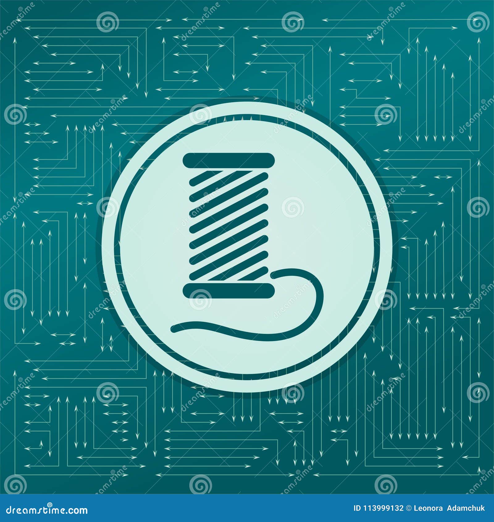 Thread Icon on a Green Background, with Arrows in Different Directions ...