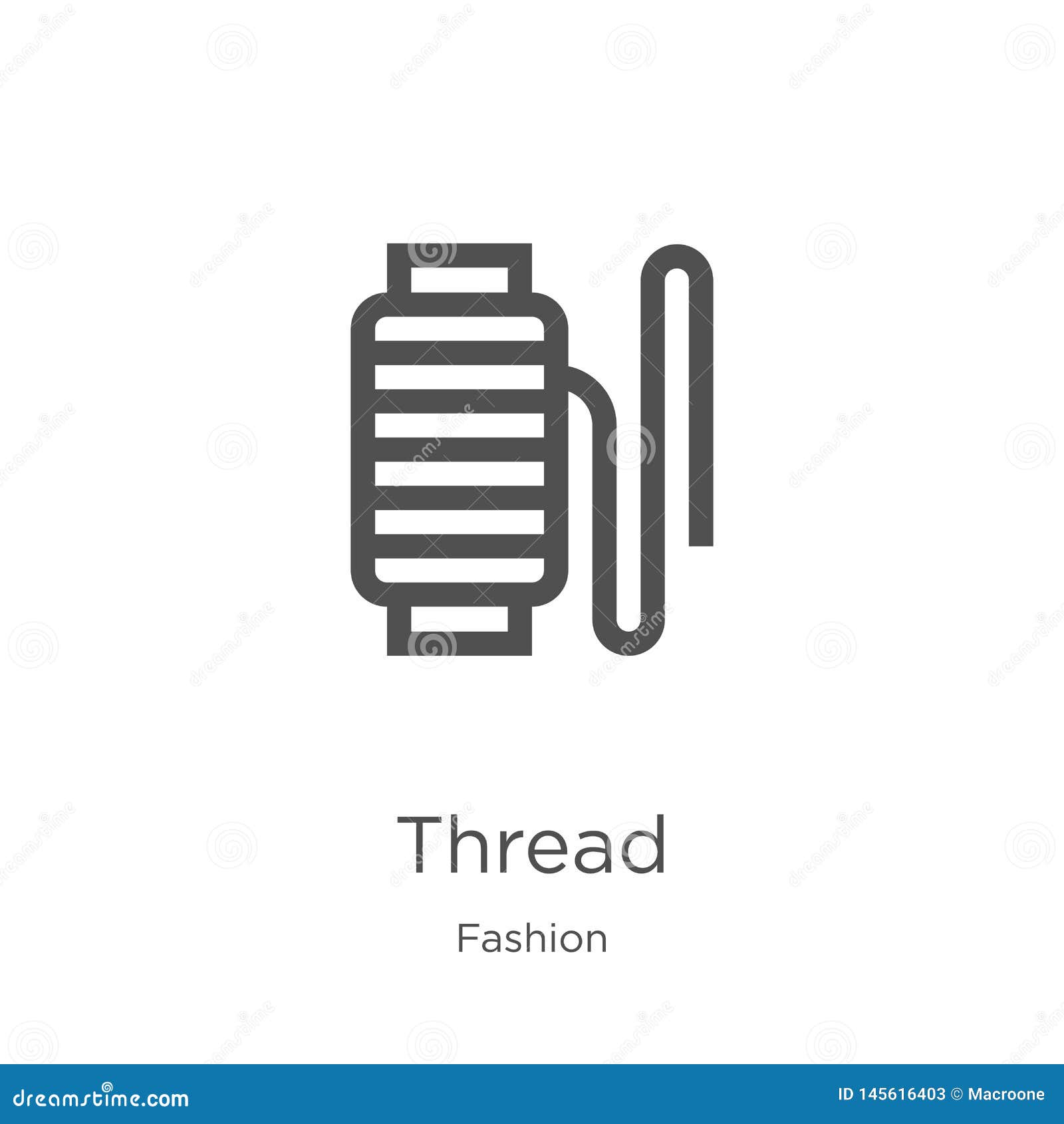Thread Icon Vector from Fashion Collection. Thin Line Thread Outline ...