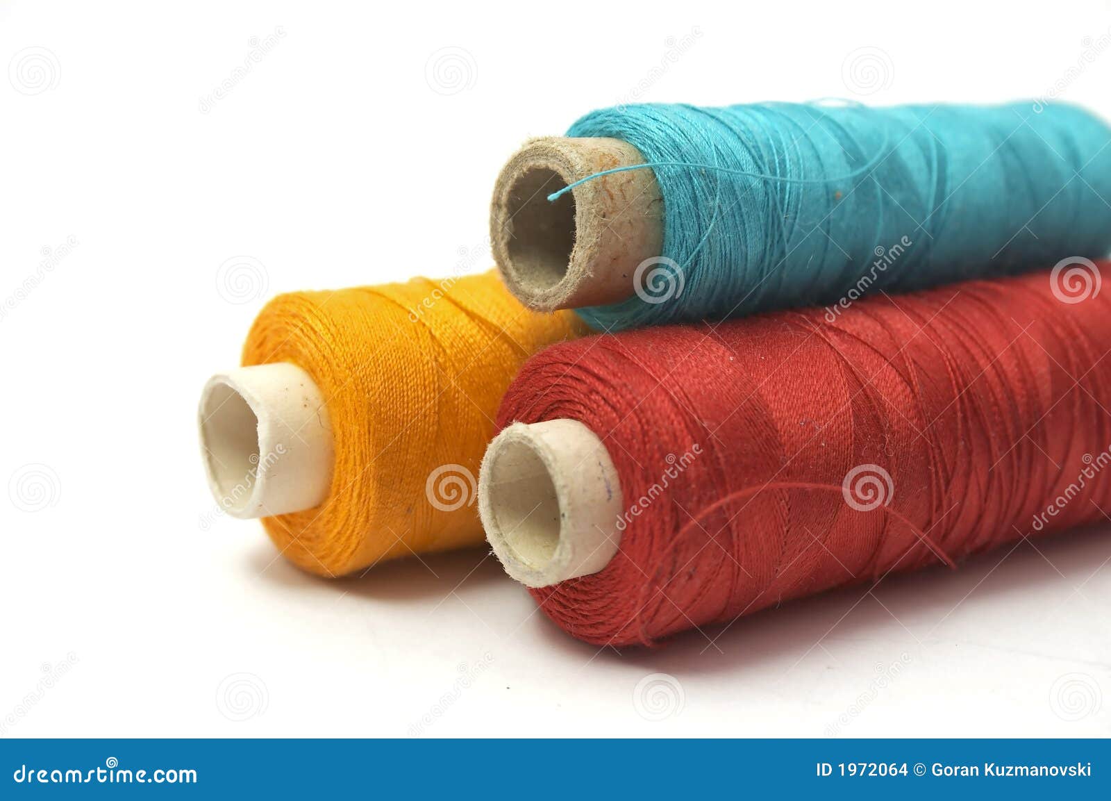 Thread Isolated on White Background Stock Photo - Image of pincushion ...