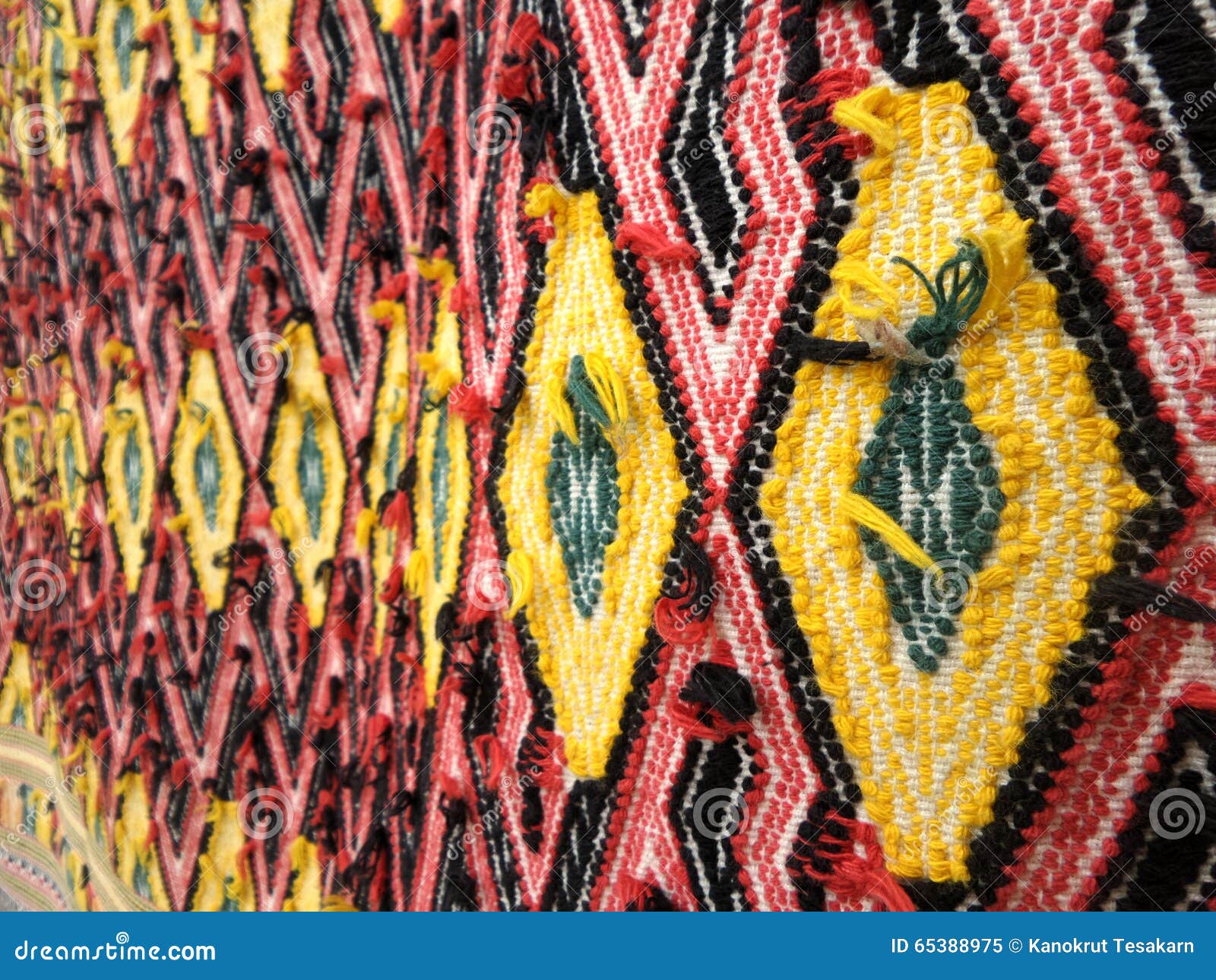 Thread Knots on Back of Beautiful and Typical Design Hand Weaving ...