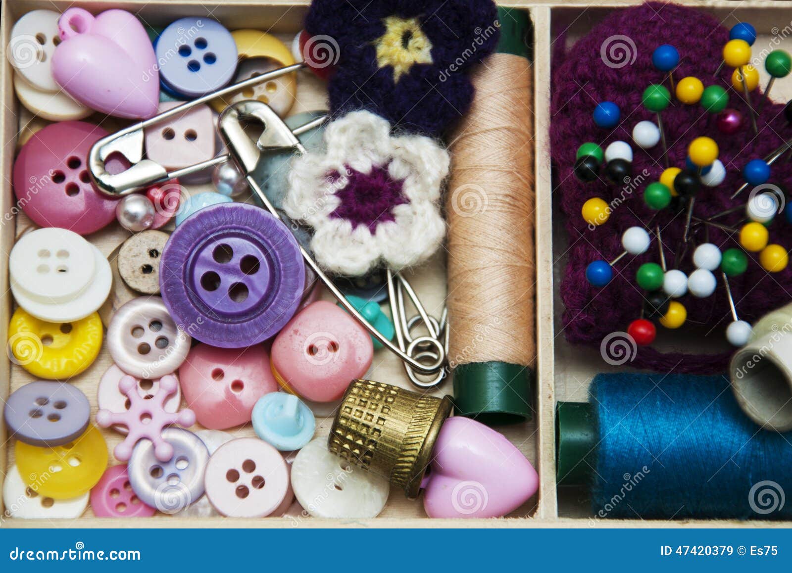 Thread and Material for Handicraft Stock Image - Image of multicolored ...