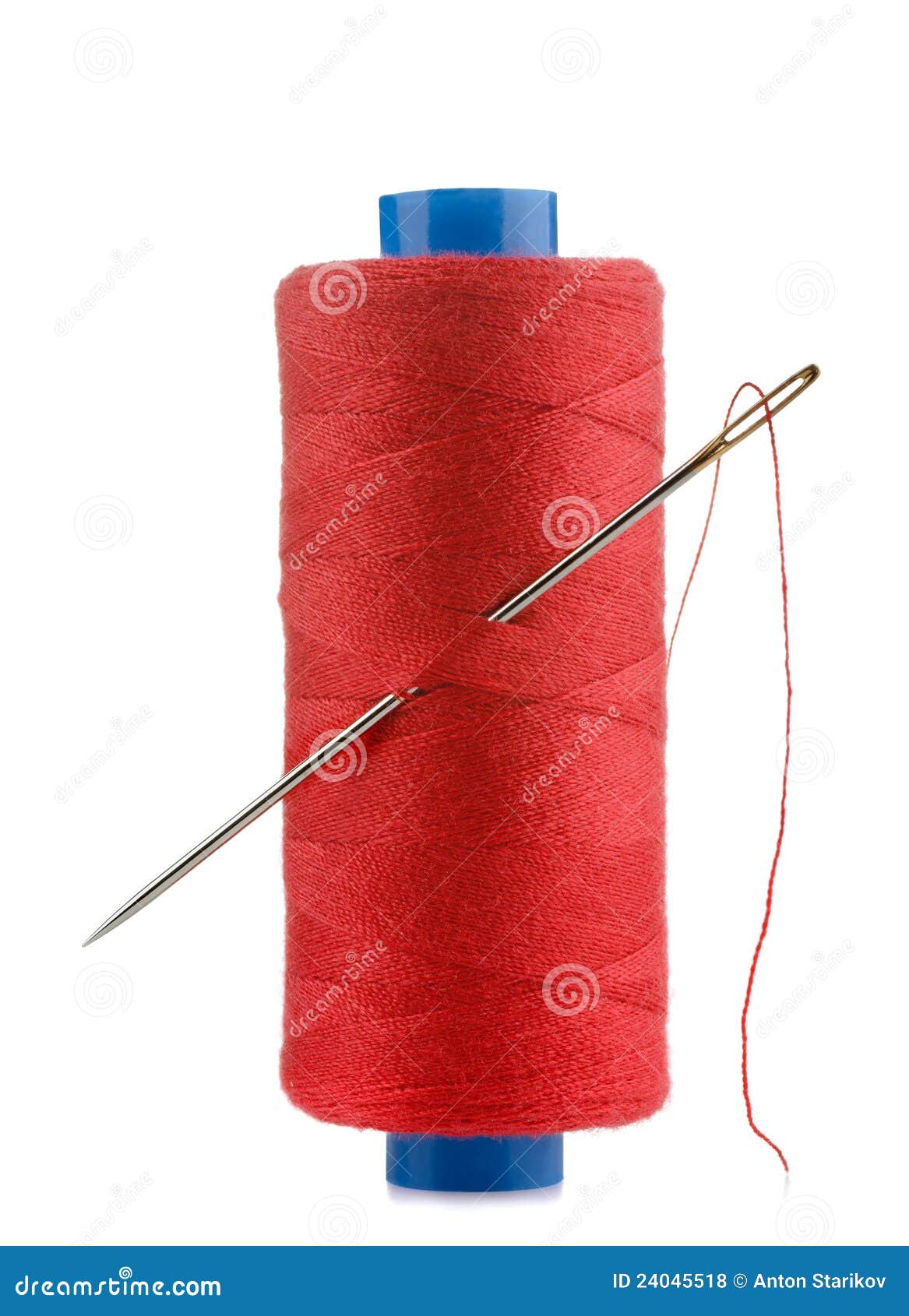 Thread and needle stock photo. Image of hobby, sewing - 24045518
