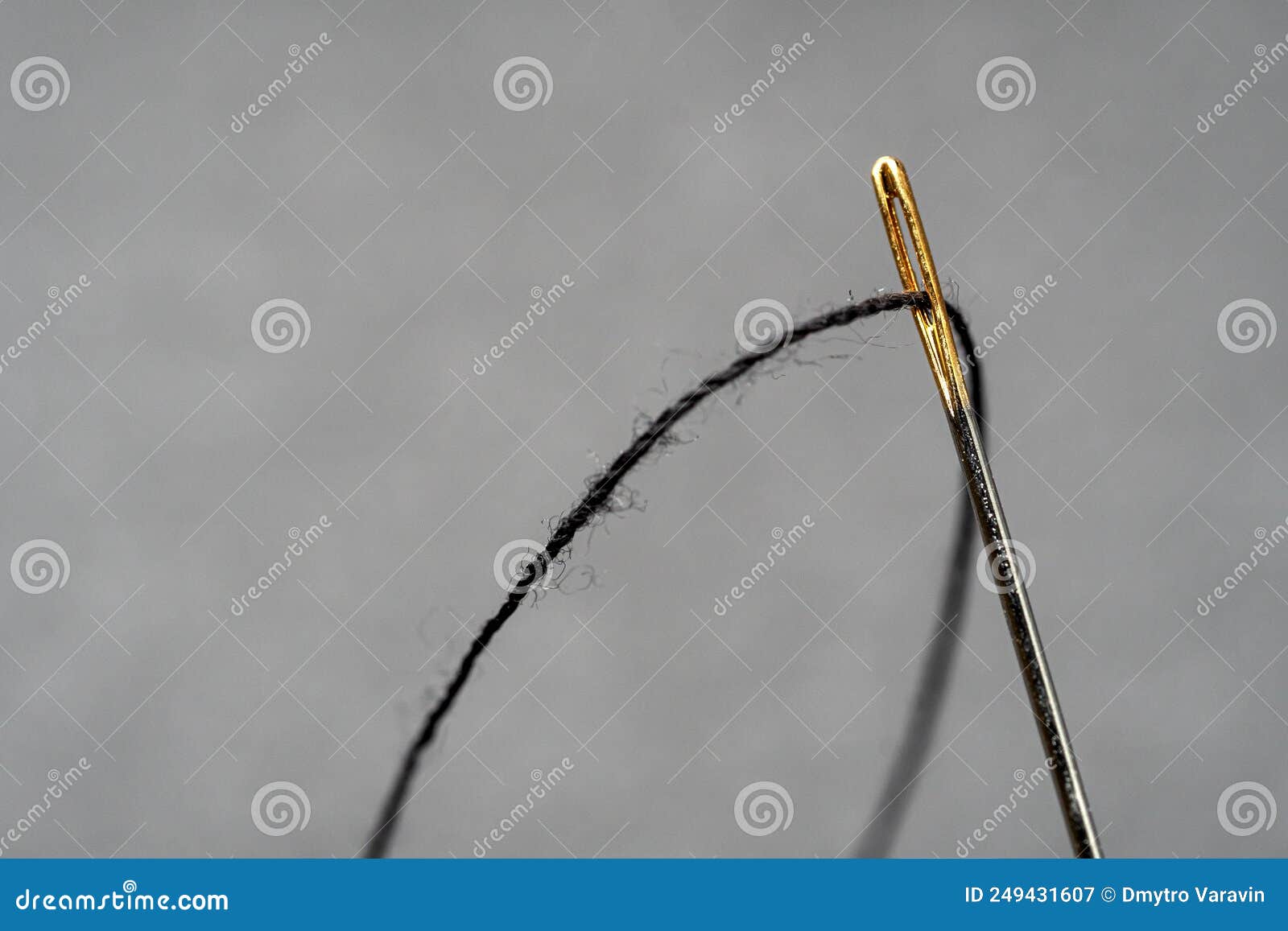 Thread and Needle Eye Close Up Stock Image - Image of macro, background ...