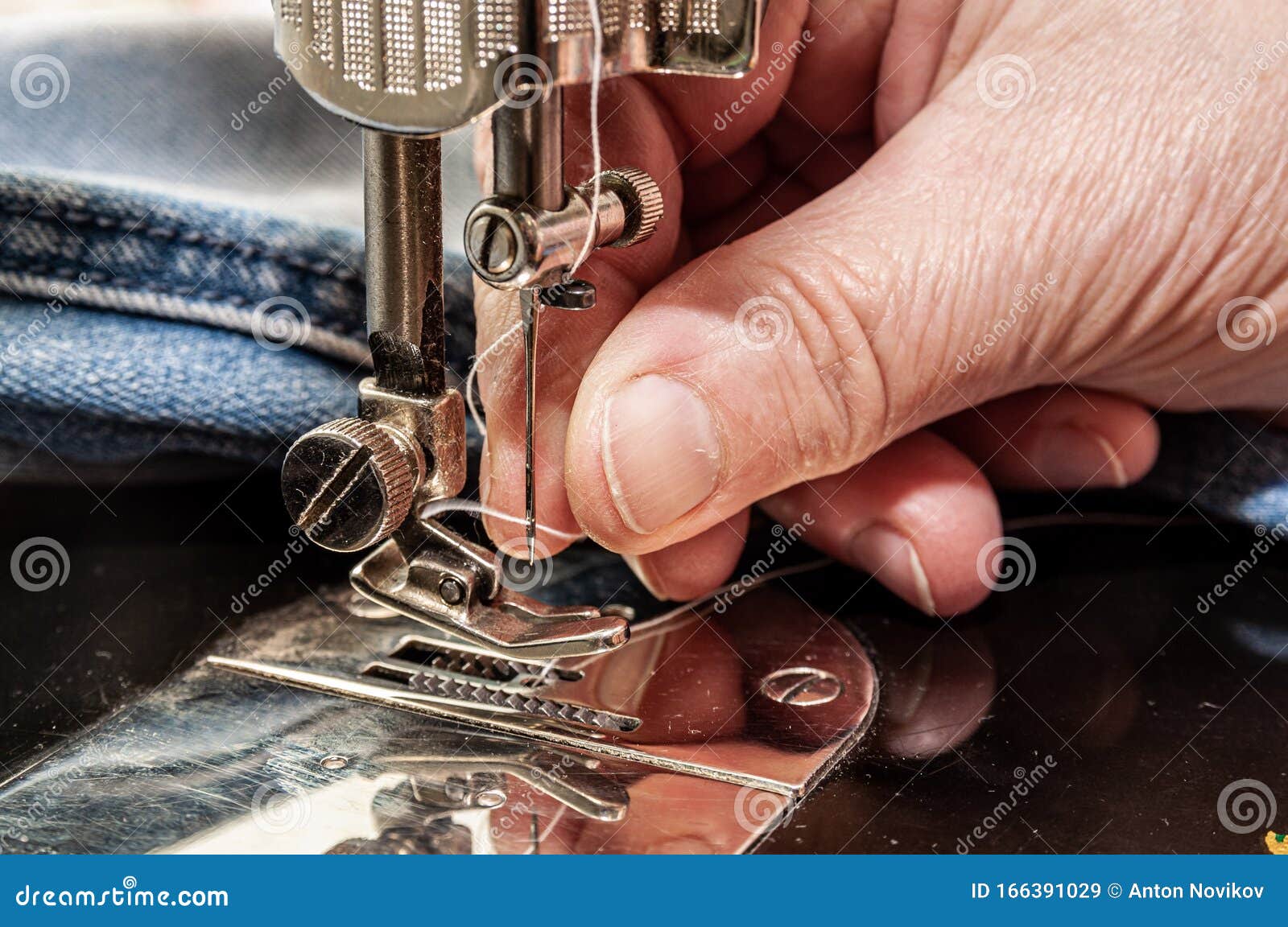 Thread a Needle in Sewing Machine Stock Image - Image of cotton ...