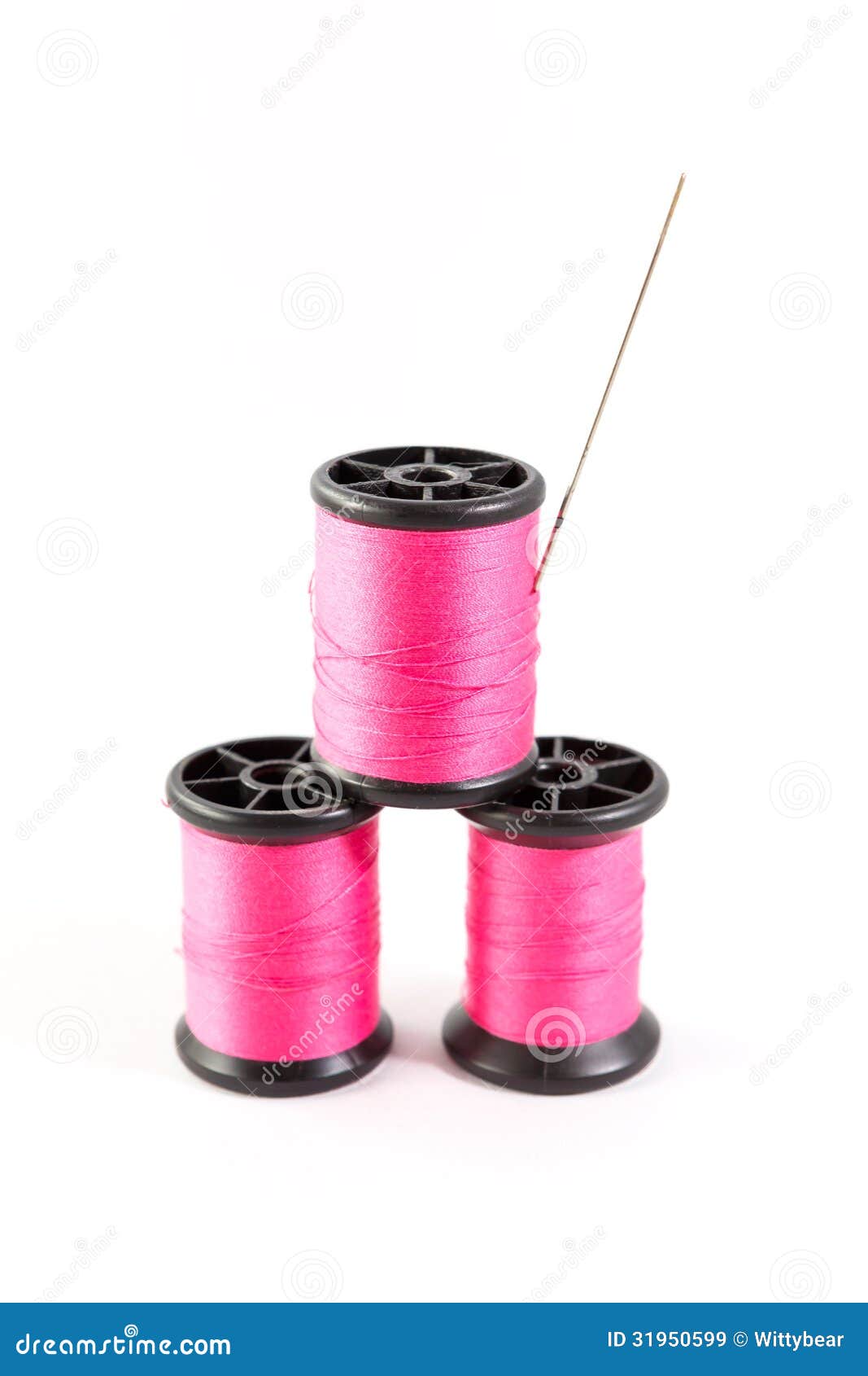Spool of Pink Thread and Needle Stock Image - Image of handmade, string ...