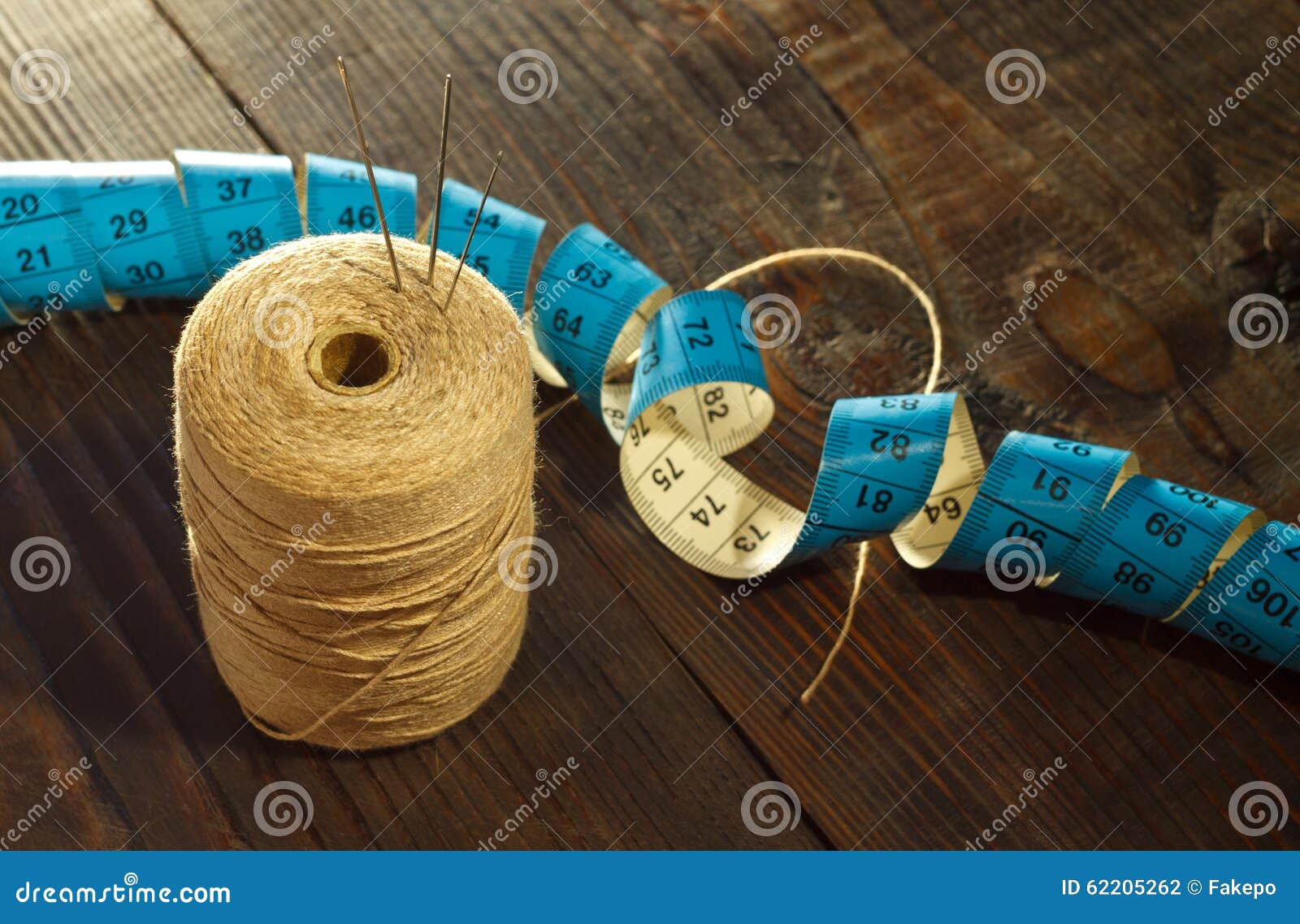 Thread, Needles and Measuring Meter Stock Photo - Image of needle ...