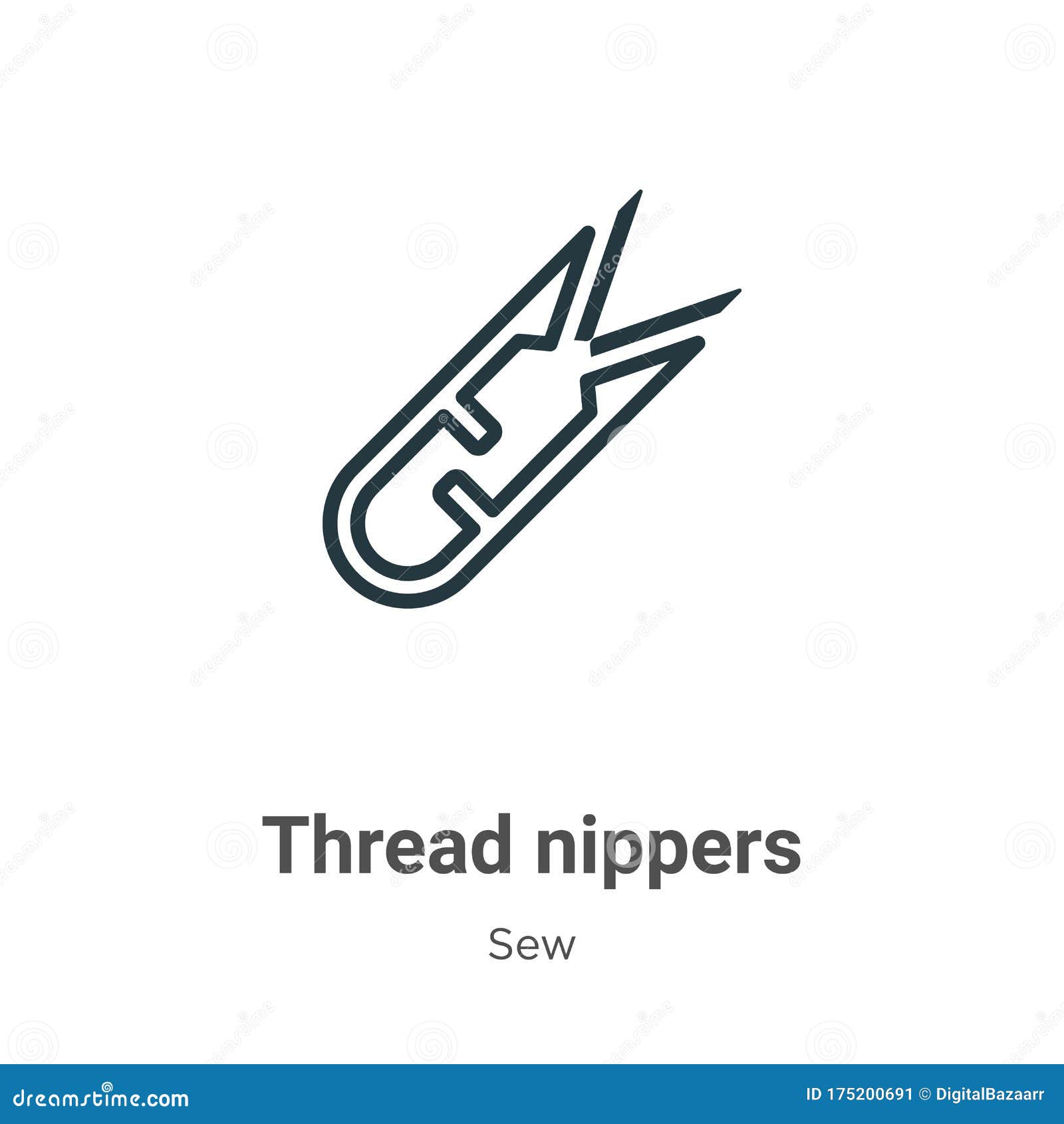 Thread Nippers Outline Vector Icon. Thin Line Black Thread Nippers Icon, Flat Vector Simple ...