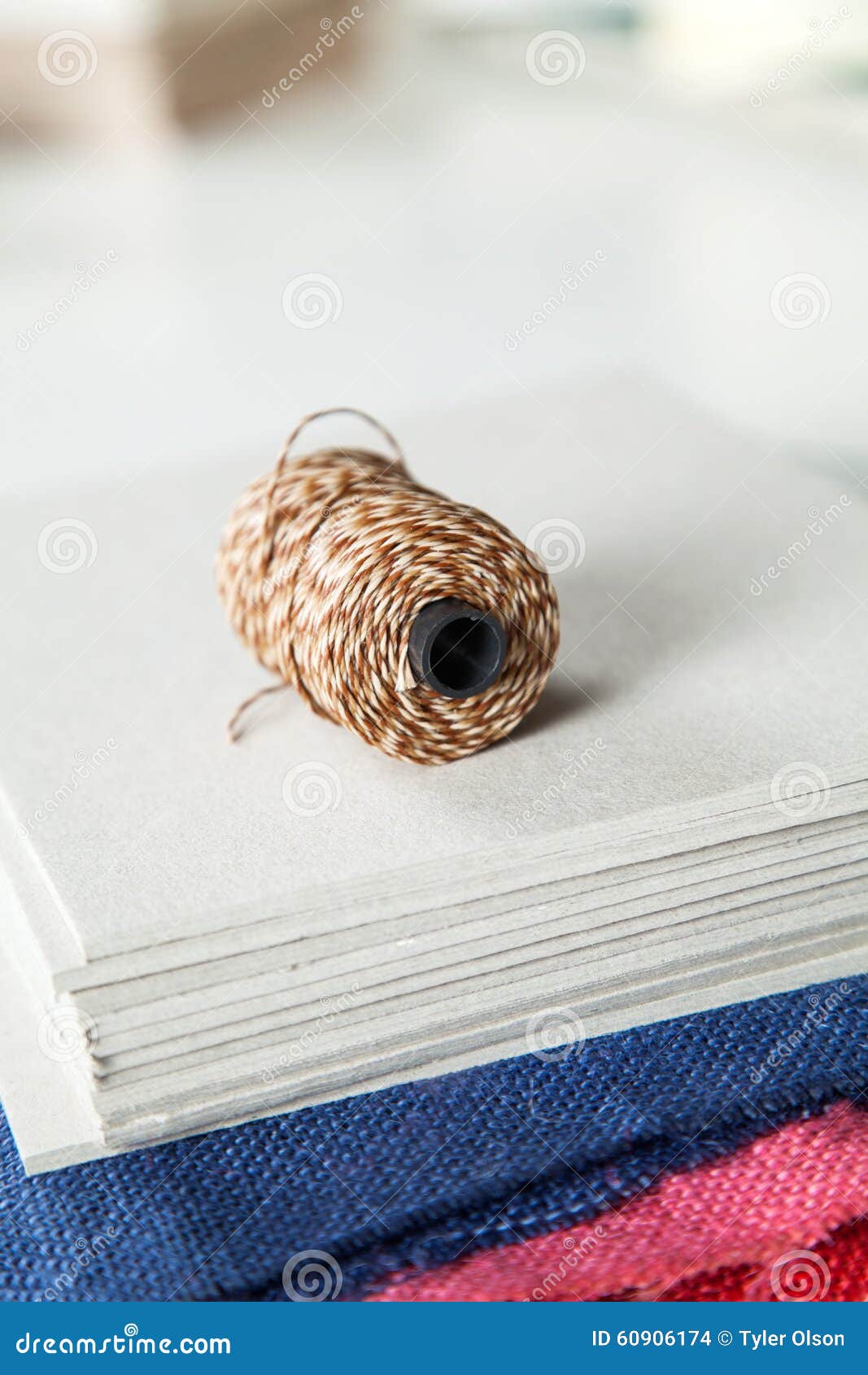 Thread on Papers in Factory Stock Photo - Image of closeup, business ...