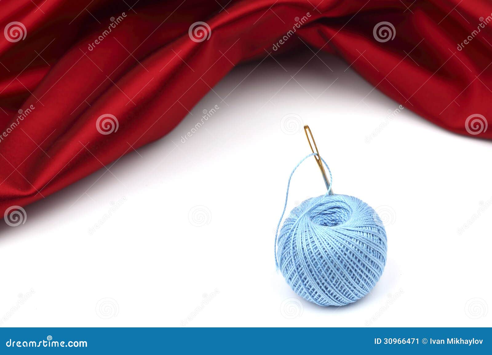 Thread on red silk stock image. Image of cotton, luxurious - 30966471