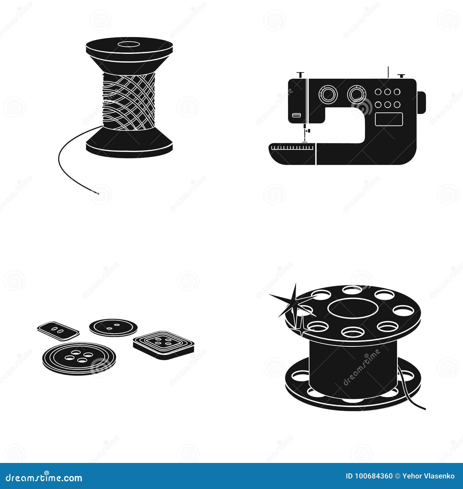 Thread Reel Sewing Machine Bobbin Pugwitz And Other Equipment