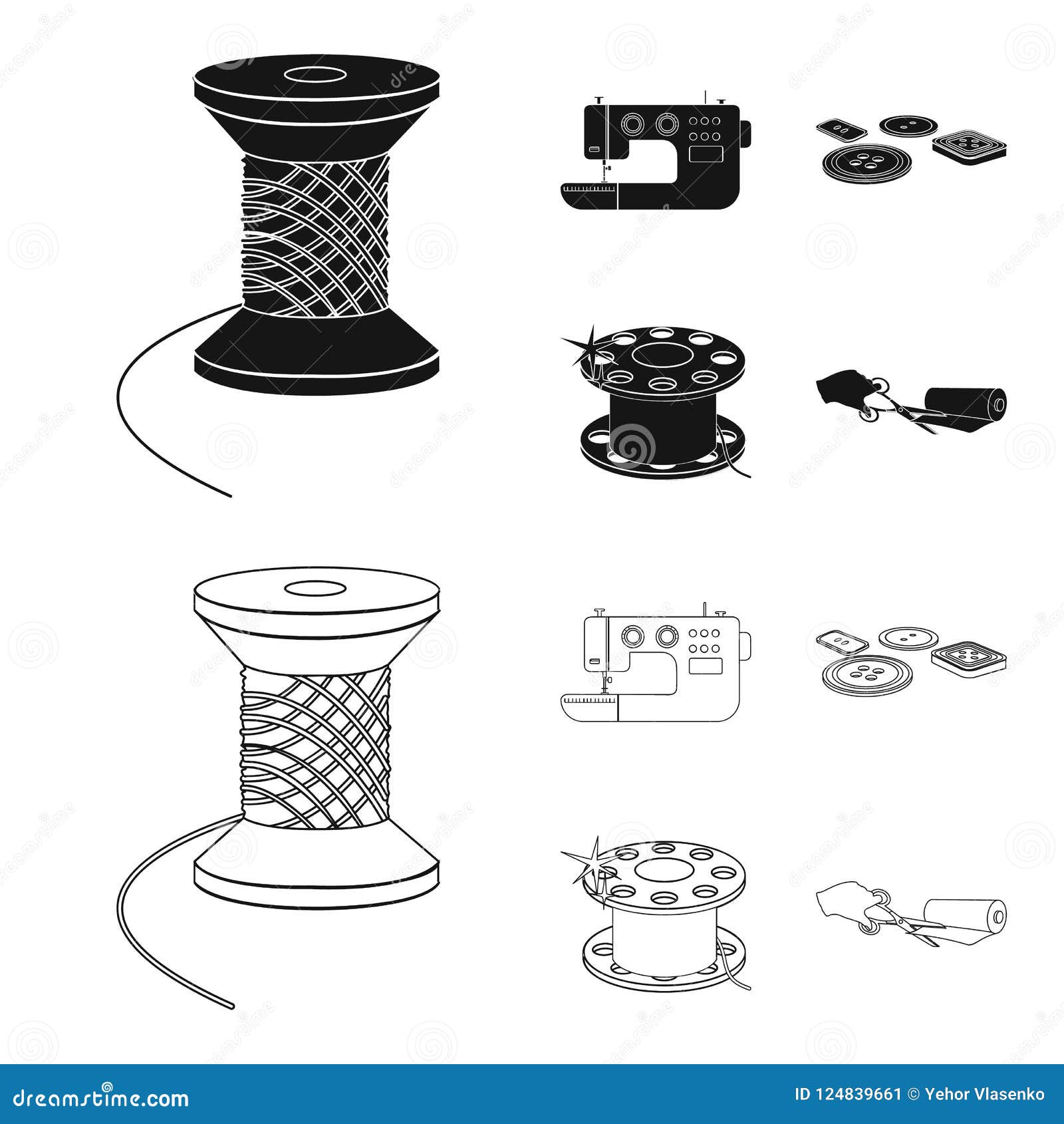 Thread Reel Sewing Machine Bobbin Pugwitz And Other Equipment
