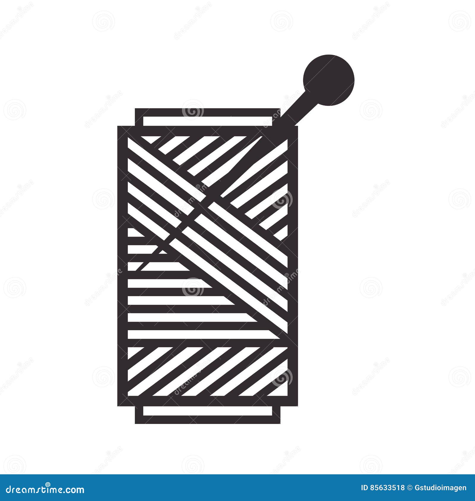 Thread Roll and Needle Icon Stock Vector - Illustration of cotton ...