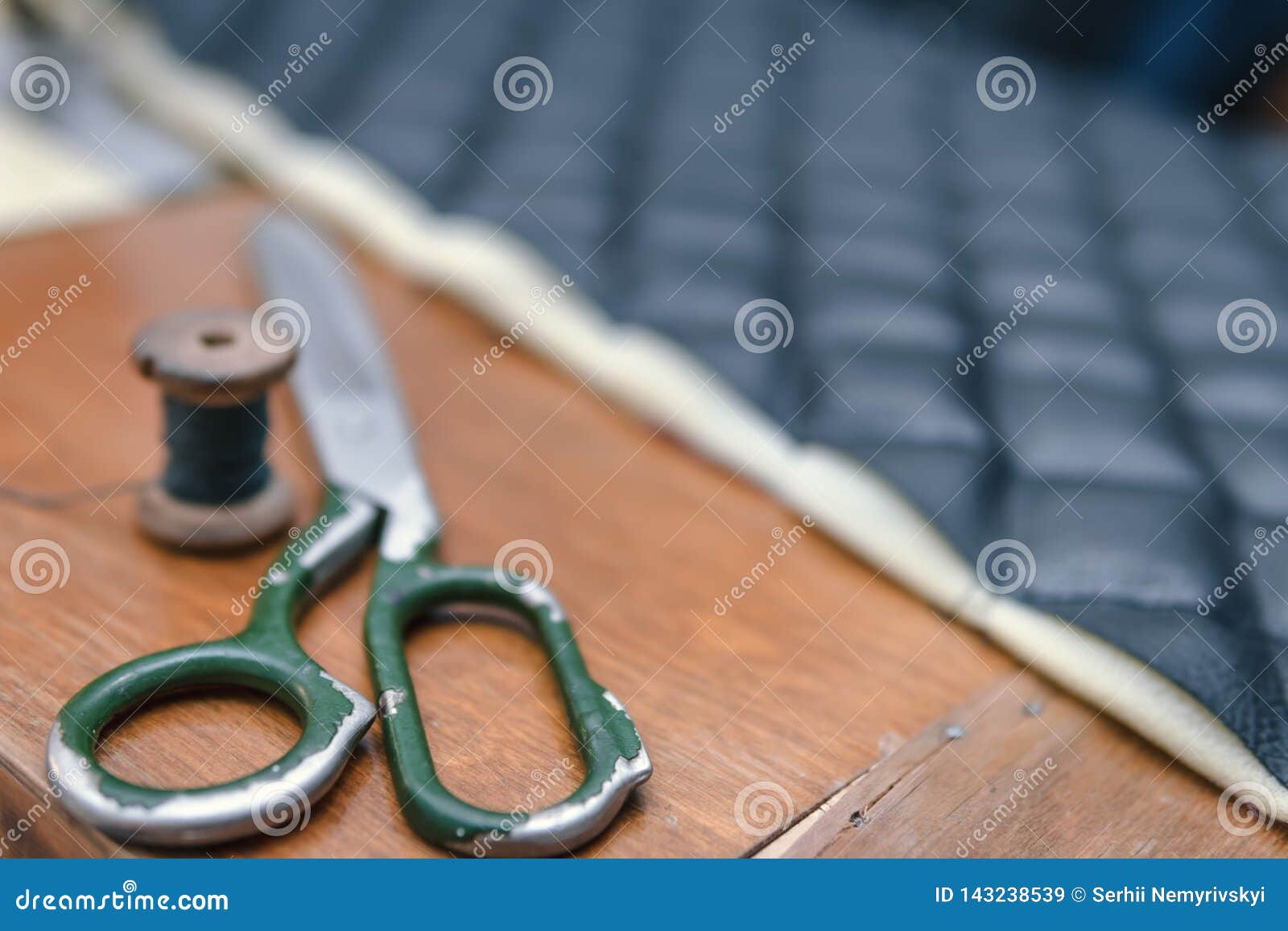 Thread Scissors Leather Products Accessories and Tools, Concept of ...