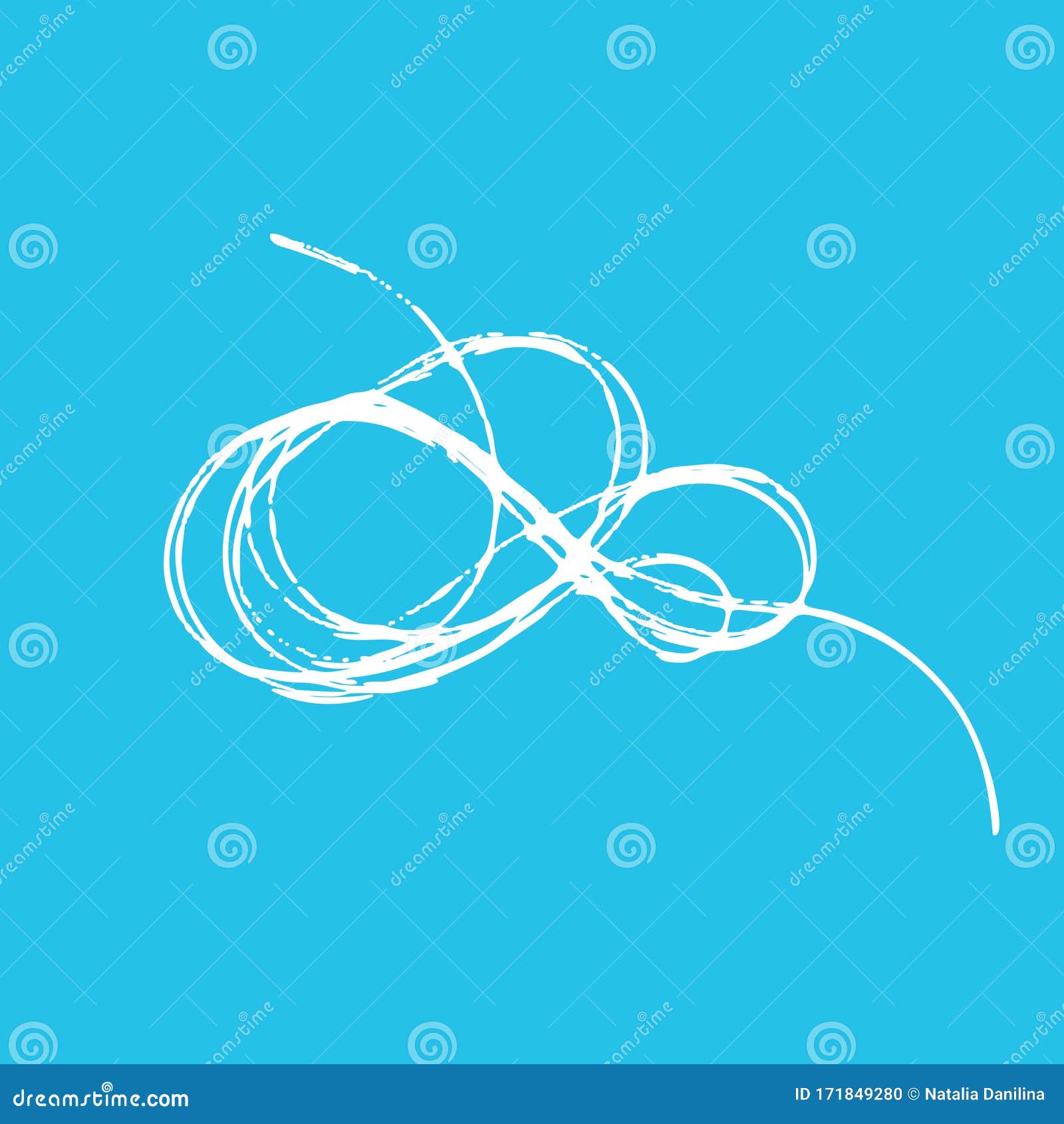 Thread Scribble Nest, Cloud. Tangled Threads. Outline Abstract Scrawl ...