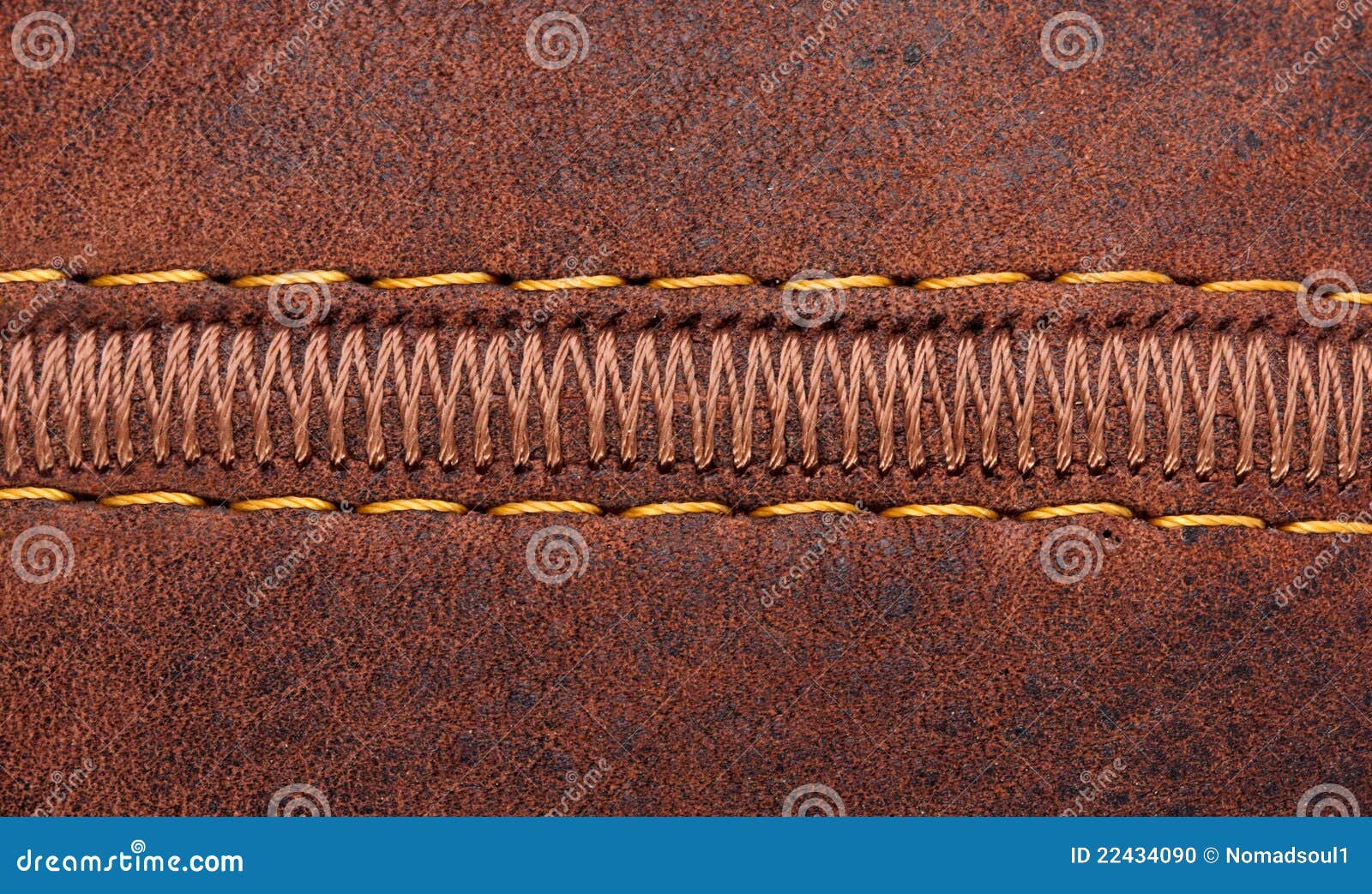 Thread seam on leather stock photo. Image of design, closeup - 22434090