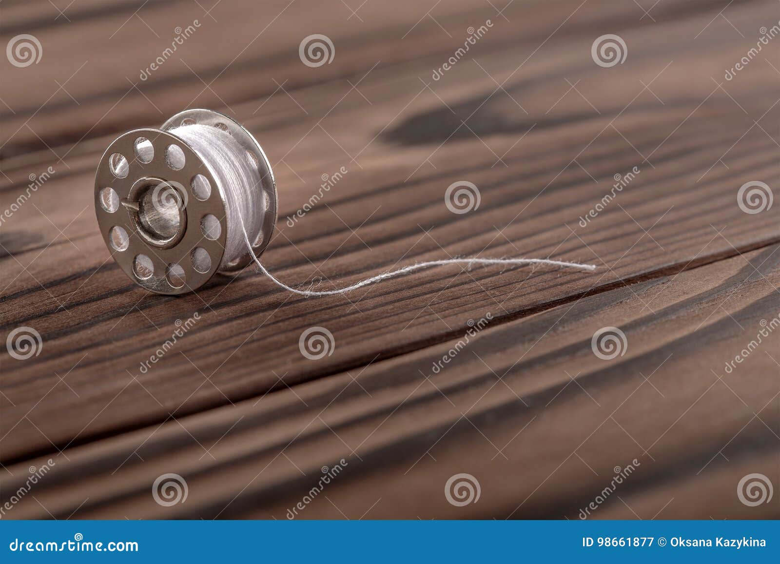 Thread for a Sewing Machine on a Wooden Background Stock Image - Image ...