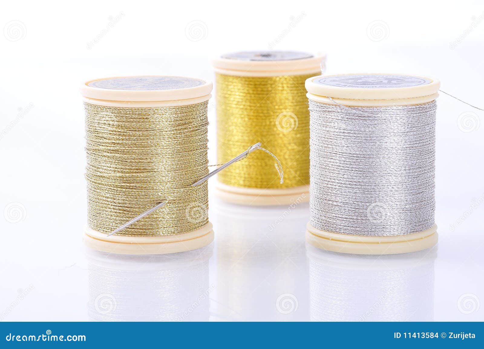 Thread, silk, gold, silver stock photo. Image of loop - 11413584