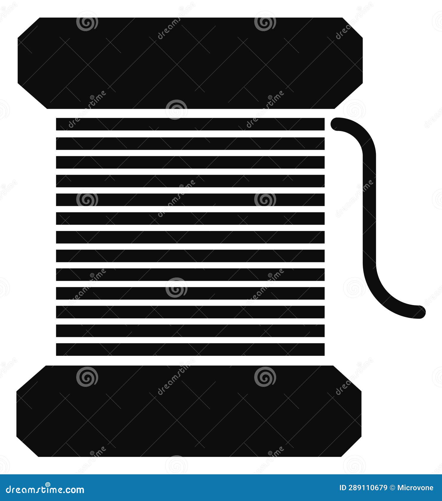 Icon Sewing Thread On Spools. Vector Isolated Coil. Silhouette ...