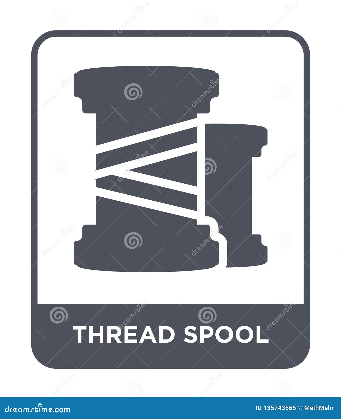Thread Spool Icon in Trendy Design Style. Thread Spool Icon Isolated on ...