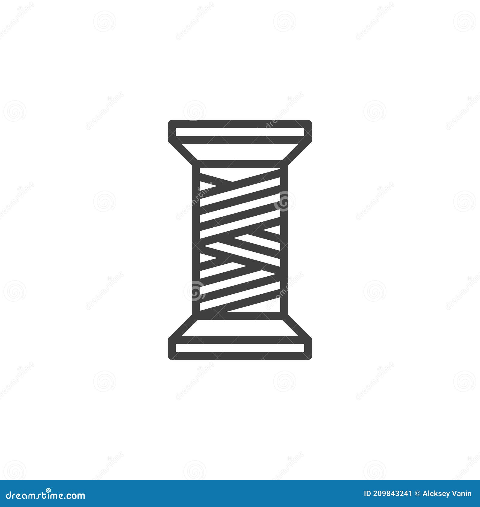 Thread spool line icon stock vector. Illustration of cotton - 209843241
