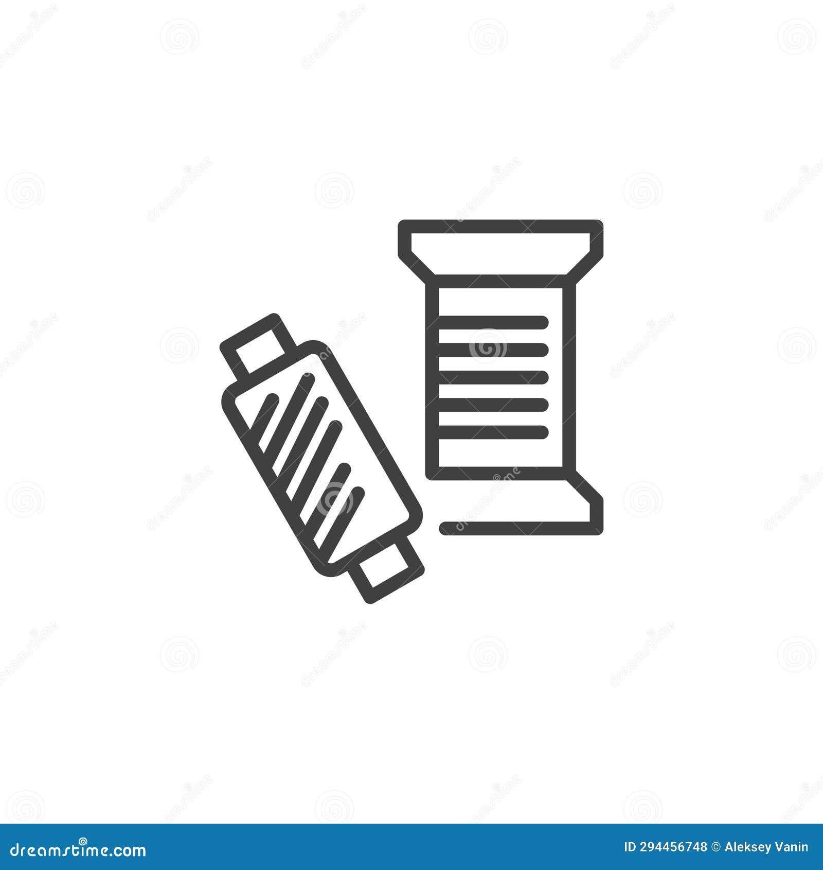 Thread spool line icon stock vector. Illustration of sign - 294456748