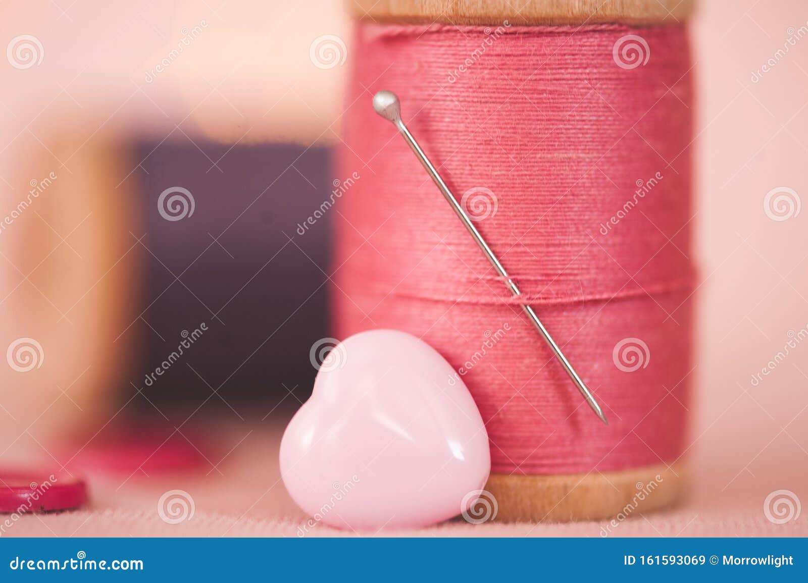 Thread spool with needle stock image. Image of linen - 161593069