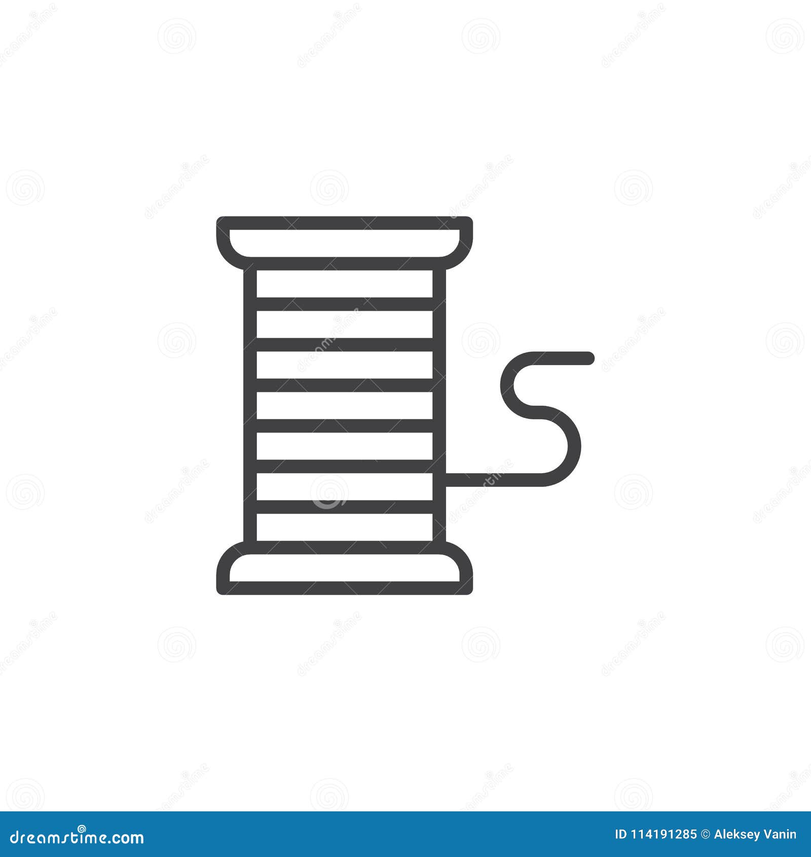 Thread spool outline icon stock vector. Illustration of needlework ...