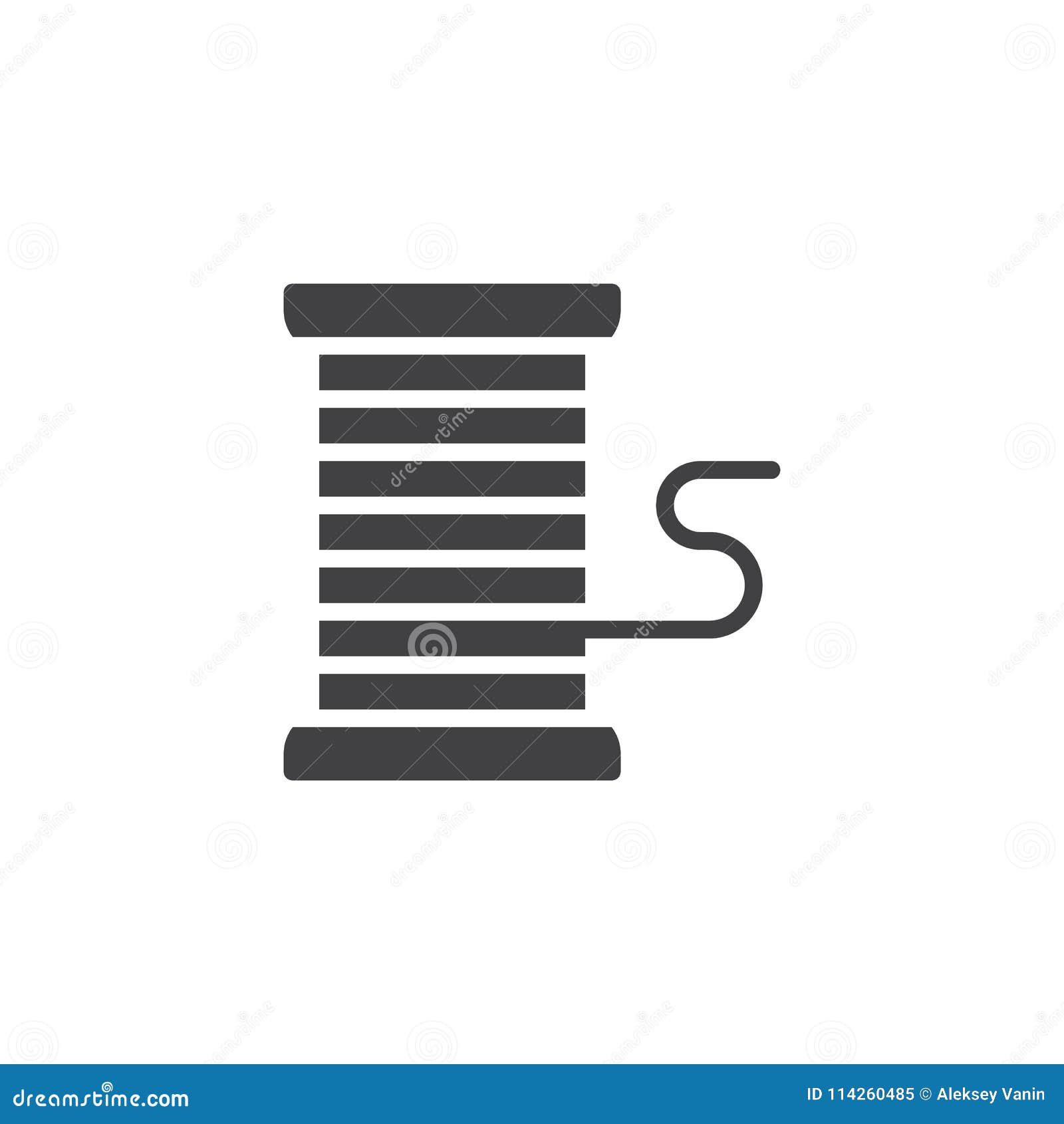 Thread spool vector icon stock vector. Illustration of reel - 114260485