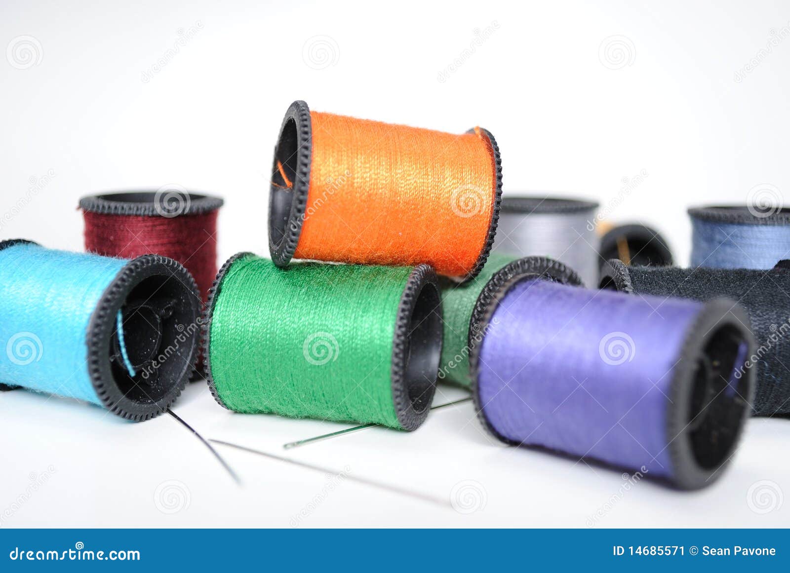 Thread Spools and Needles stock image. Image of spools - 14685571