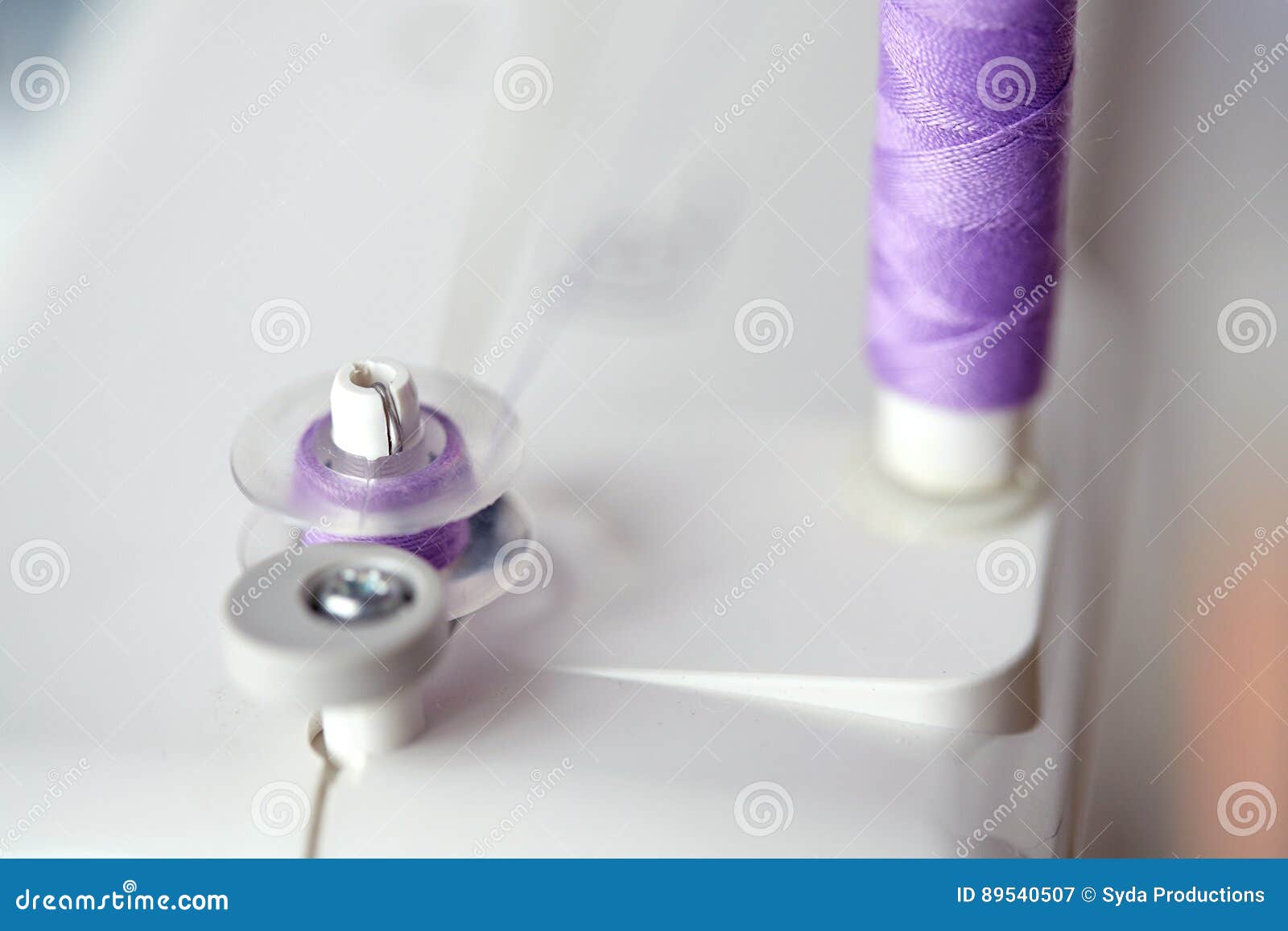 Thread Spools on Sewing Machine Stock Image - Image of work, stitch ...
