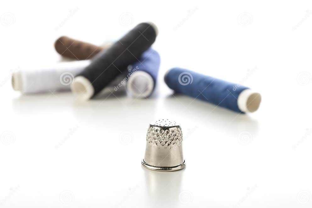 Thread and Thimble stock photo. Image of thread, blue - 16618924