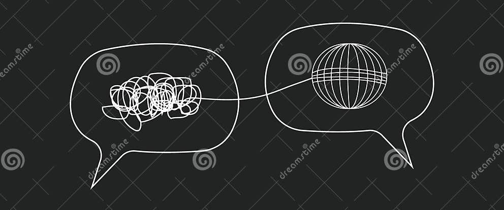 Thread of Thought, Psychology Concept, Solving Problems Vector Stock ...