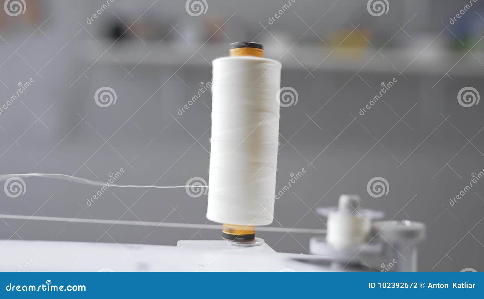 Thread is Unwound from the Reel during Sewing, Woolen Thread and Felt ...